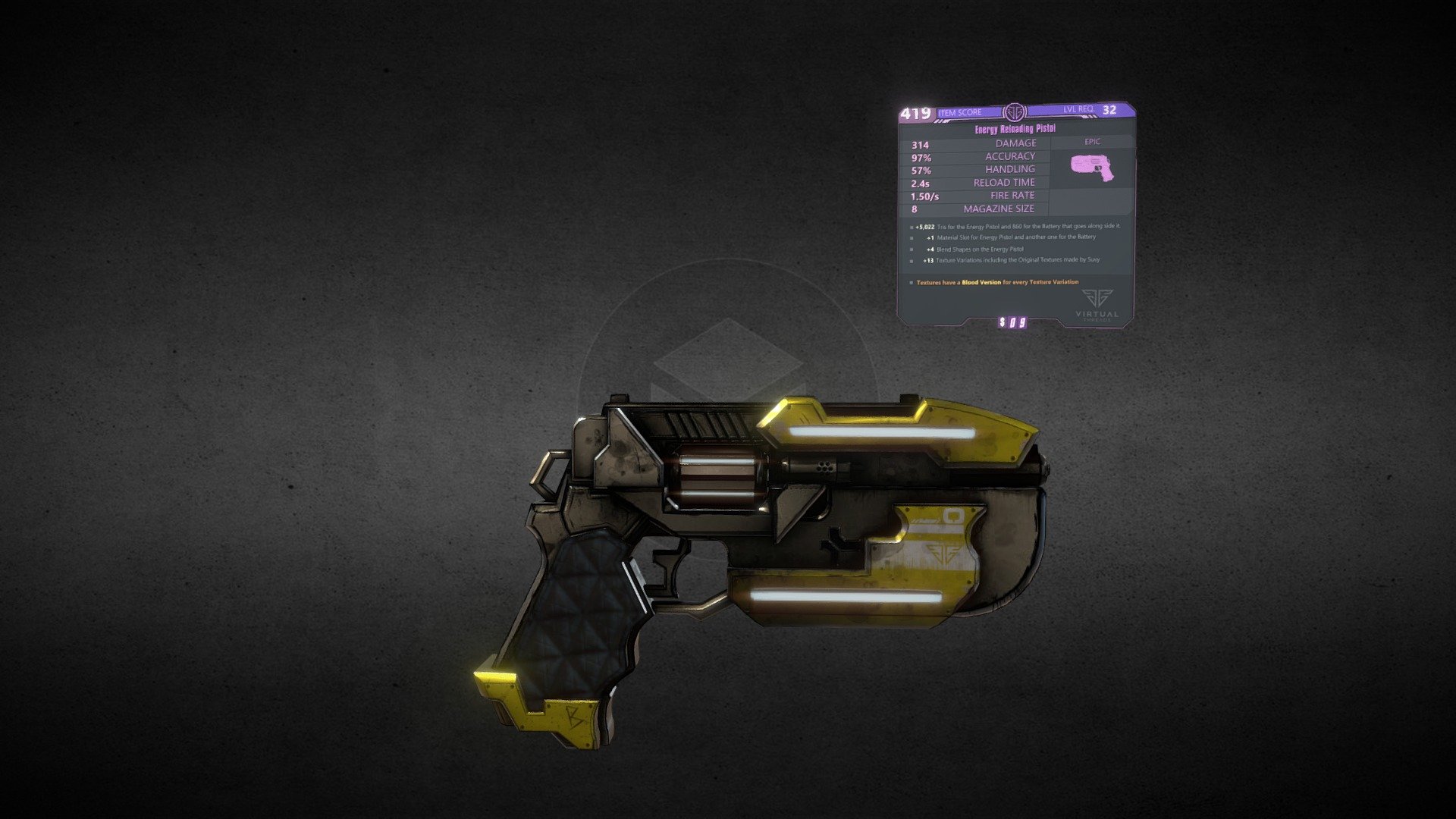 Energy Pistol - 3D model by VirtualThreads [0b6c65a] - Sketchfab