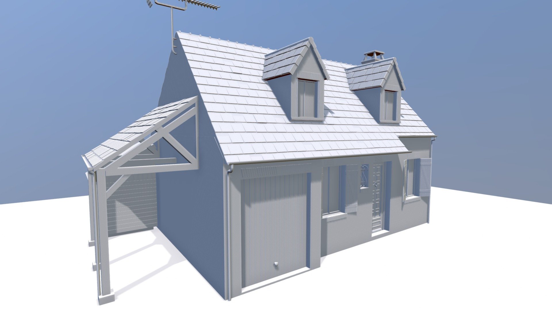 Suburbian house - 3D model by aurelie-vaillant [0b70163] - Sketchfab
