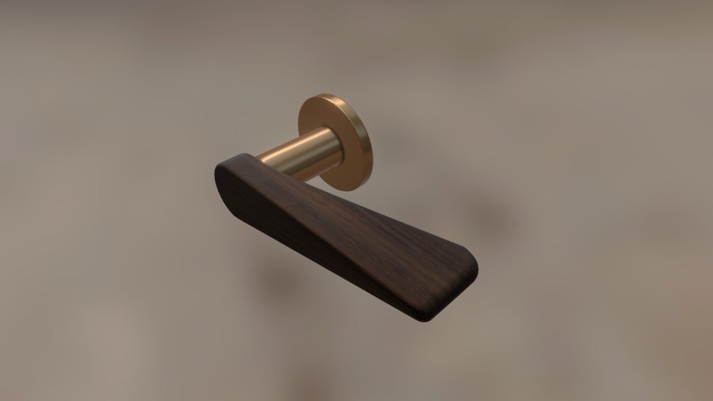 Handle Design 10 Wedge Bronze with Dark Walnut - 3D model by ...