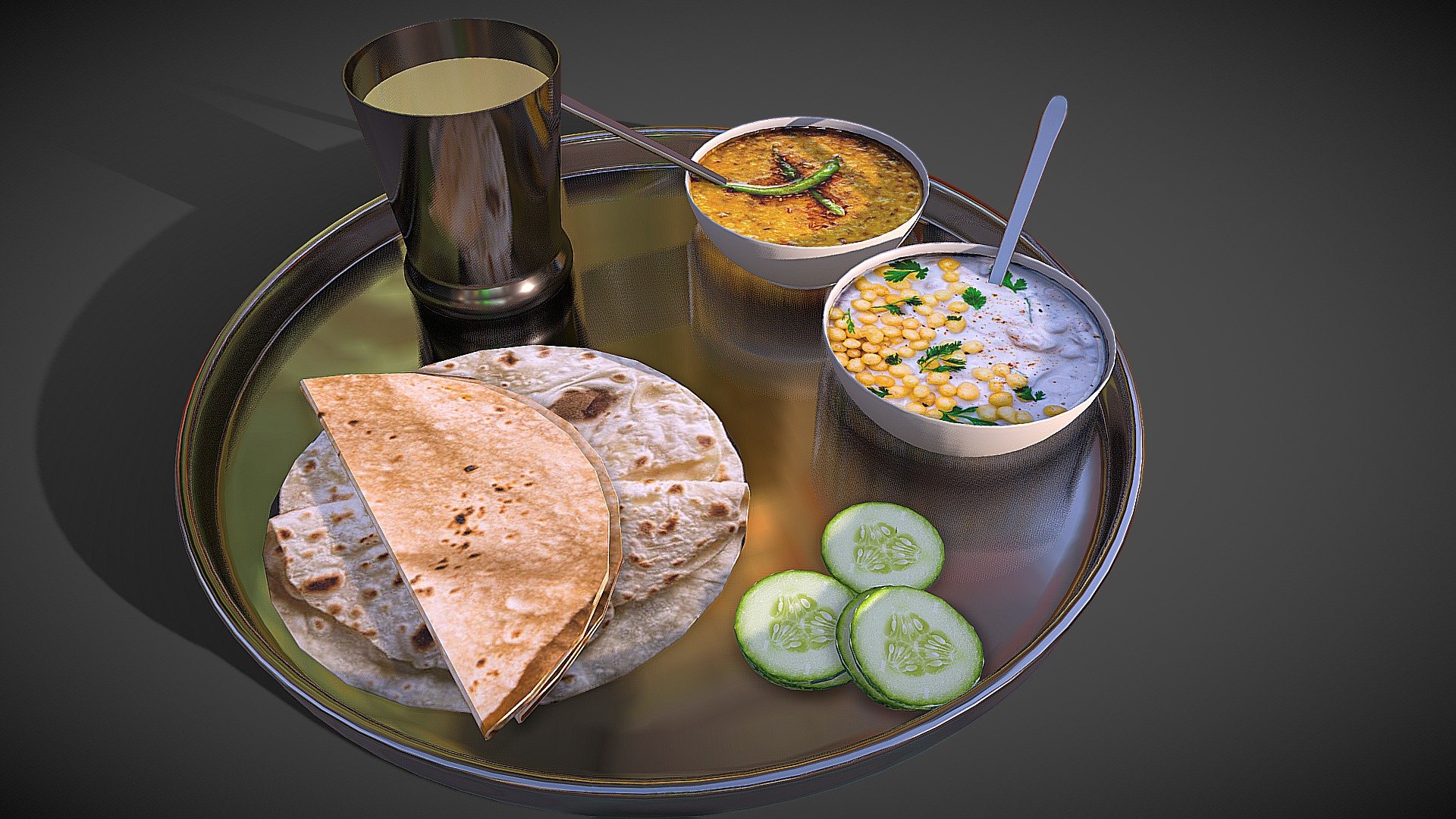 Indian Thali ( FREE ) - Download Free 3D model by rajatnidaria [0b8d45e ...