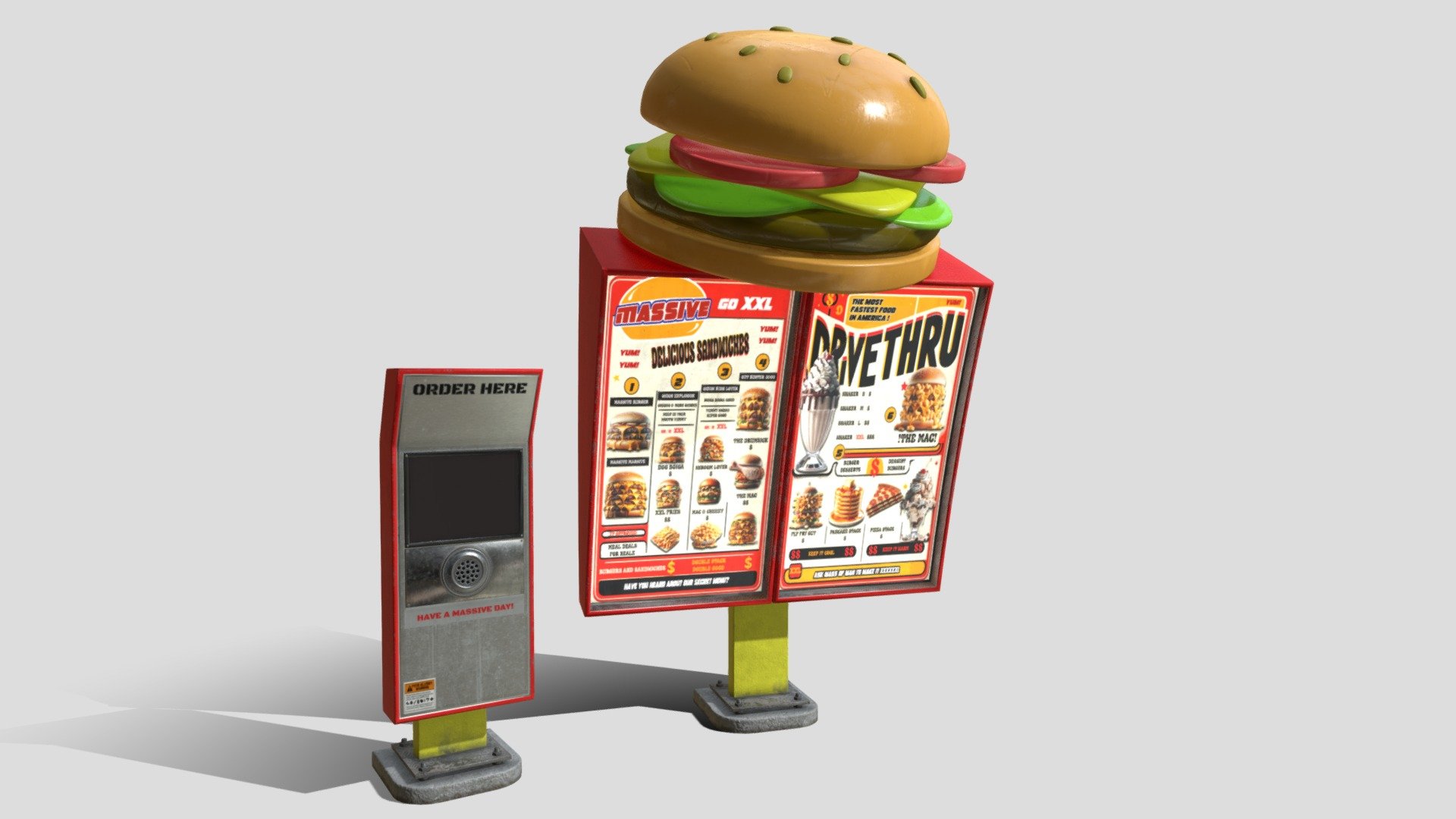 "Massive" Drive-Thru Menu Board 🍔🥤 - Download Free 3D model by Glowbox ...