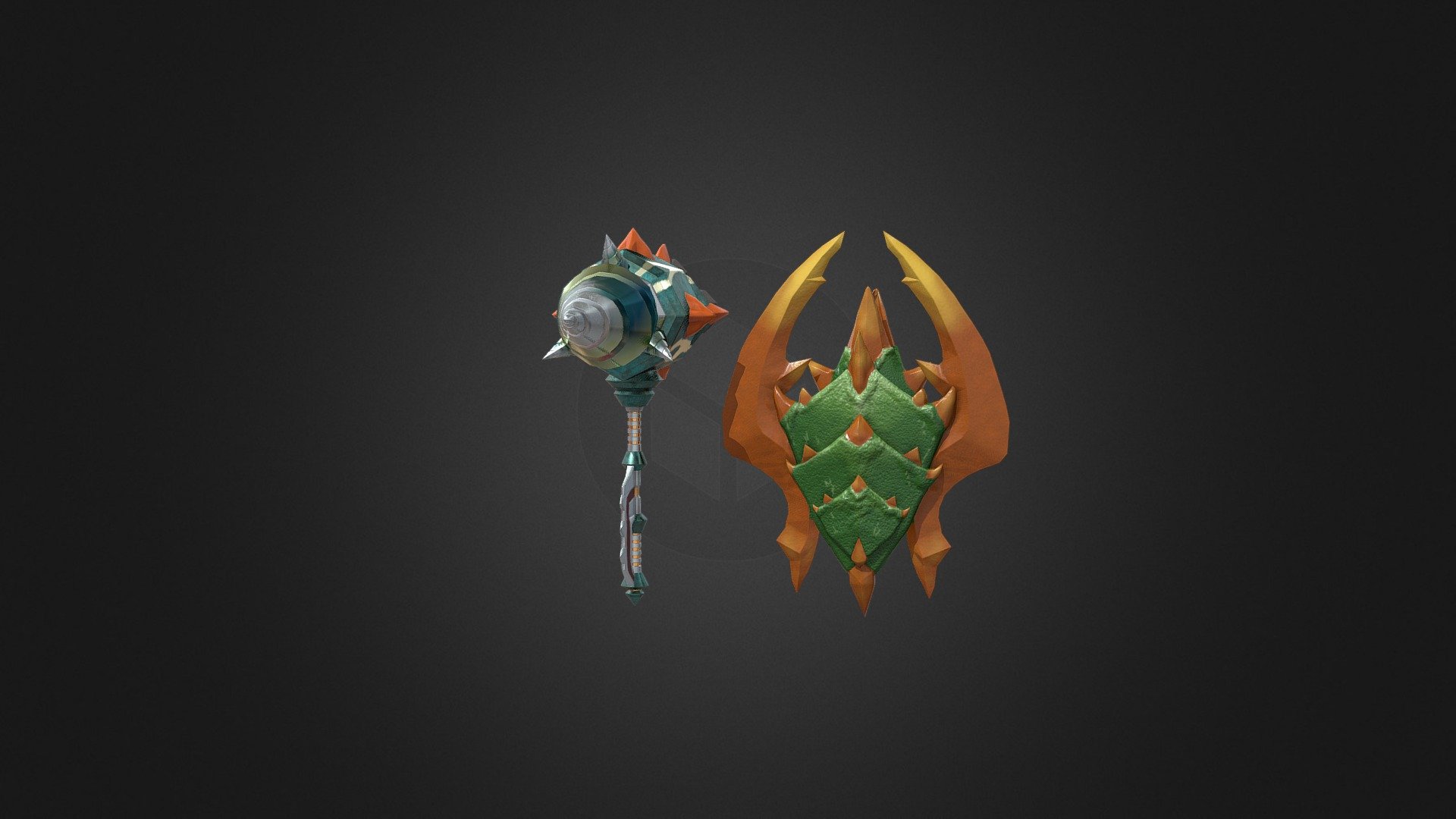 Seltas Hammer and Shield - Download Free 3D model by km913 [0b98863 ...