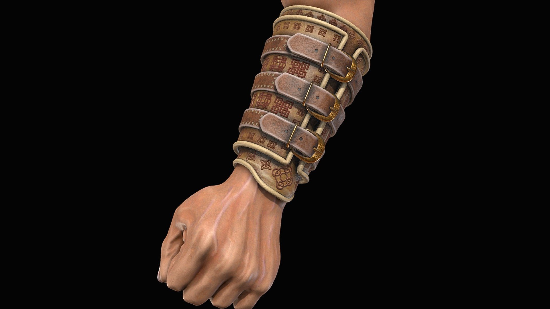 Leather wrist guard - free asset - Download Free 3D model by Andy ...