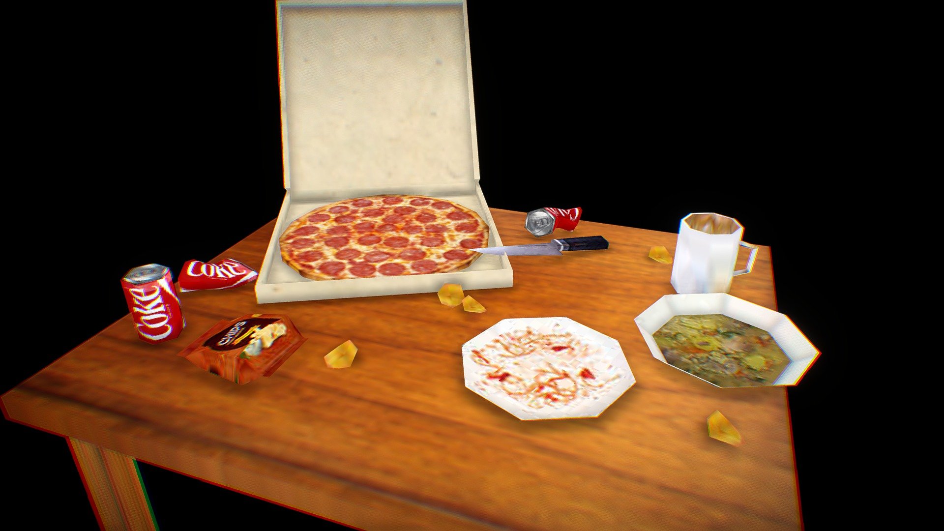 ps1 tsyle low-poly average student table - Download Free 3D model by ...