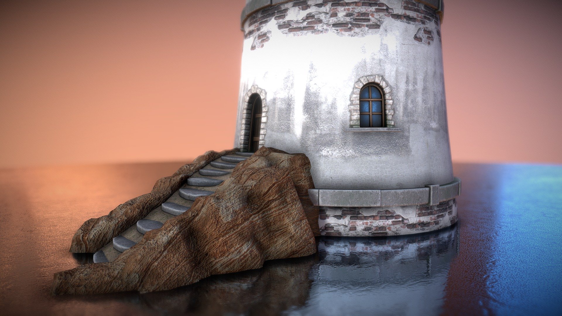 Medieval / Fantasy lighthouse 01 - Buy Royalty Free 3D model by ...