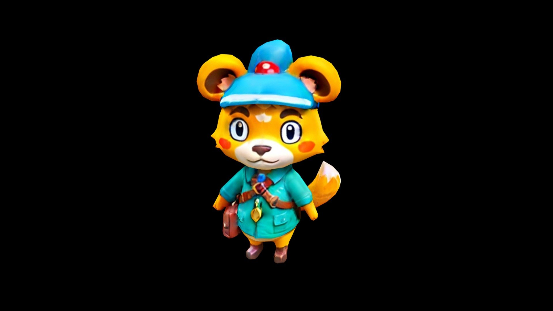 A character from Animal Crossing in a blue hat, - Download Free 3D ...