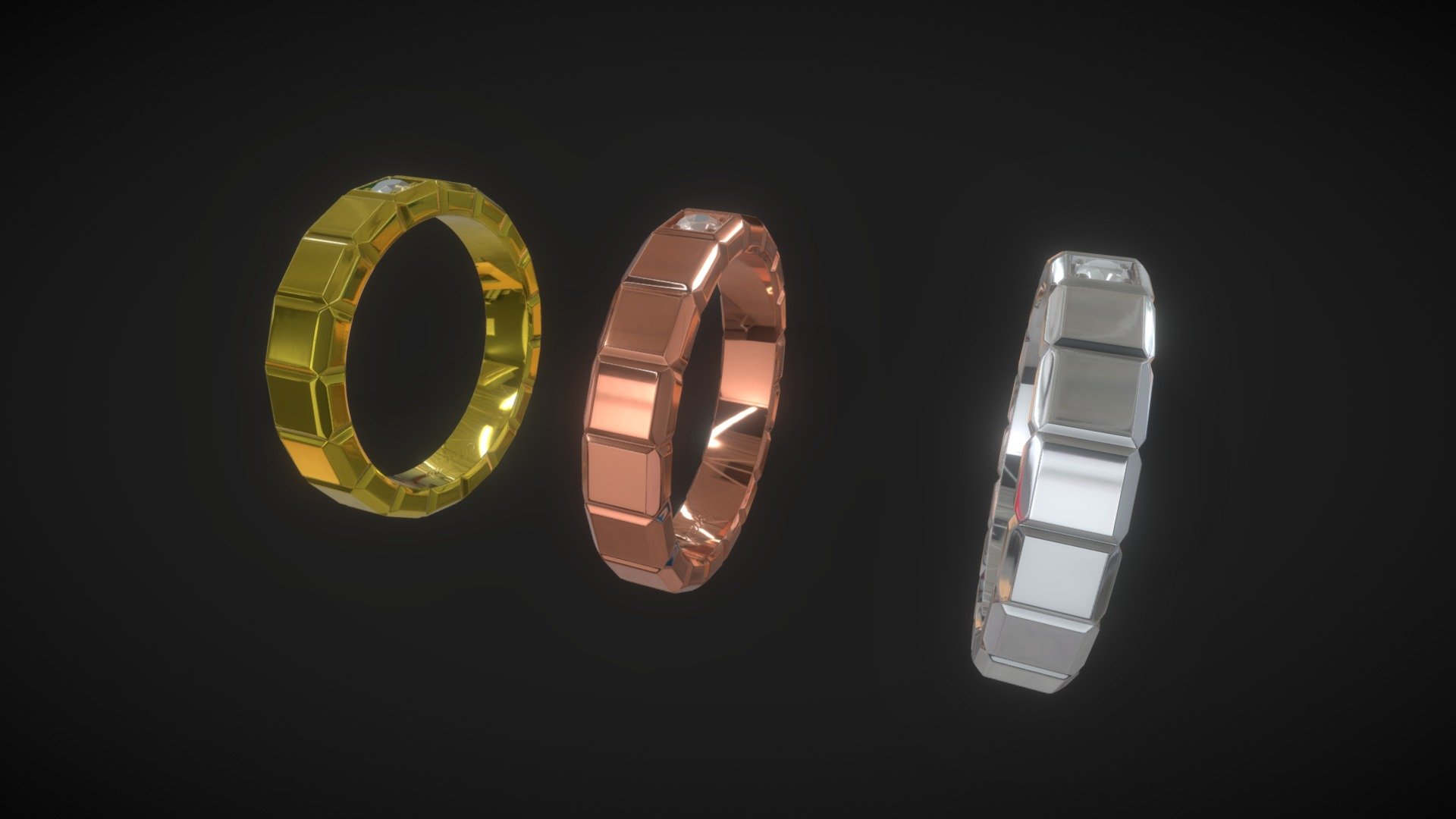 Chopard Ice Cube luxury rings - Buy Royalty Free 3D model by SouthLab ...