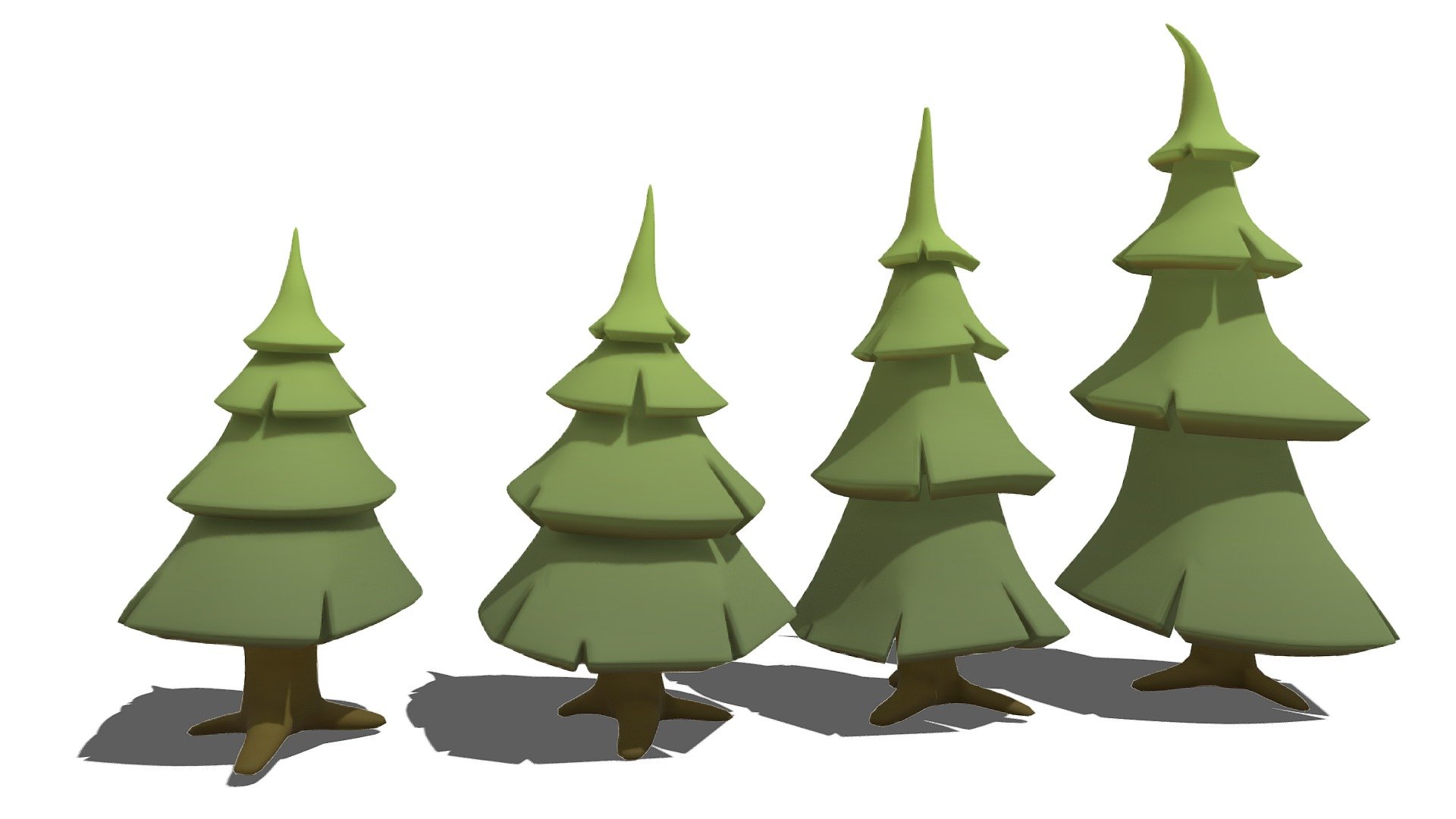 Stylised Cartoon Pine Trees - Buy Royalty Free 3D model by Studio Lab ...