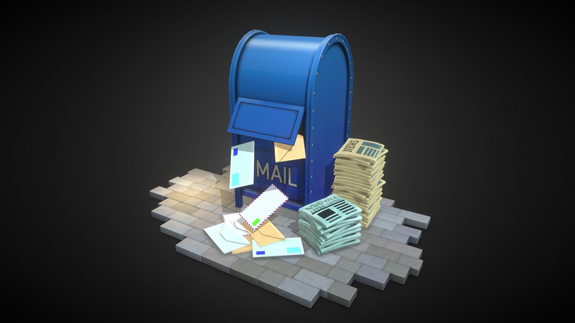 Hand-painted Mailbox - 3D model by Alexaha322 [0bbc5da] - Sketchfab