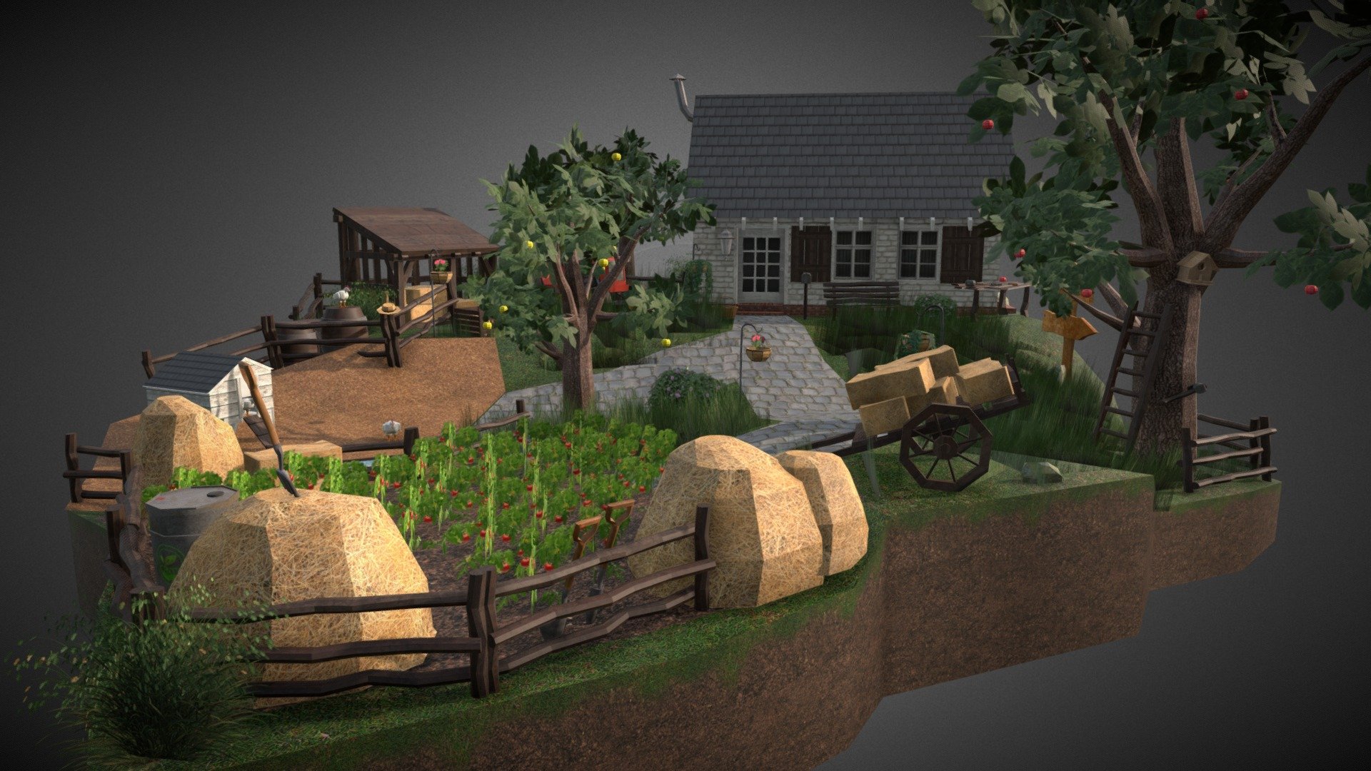 DAE Diorama Retake - Small Farm - Download Free 3D model by Veaceslav ...