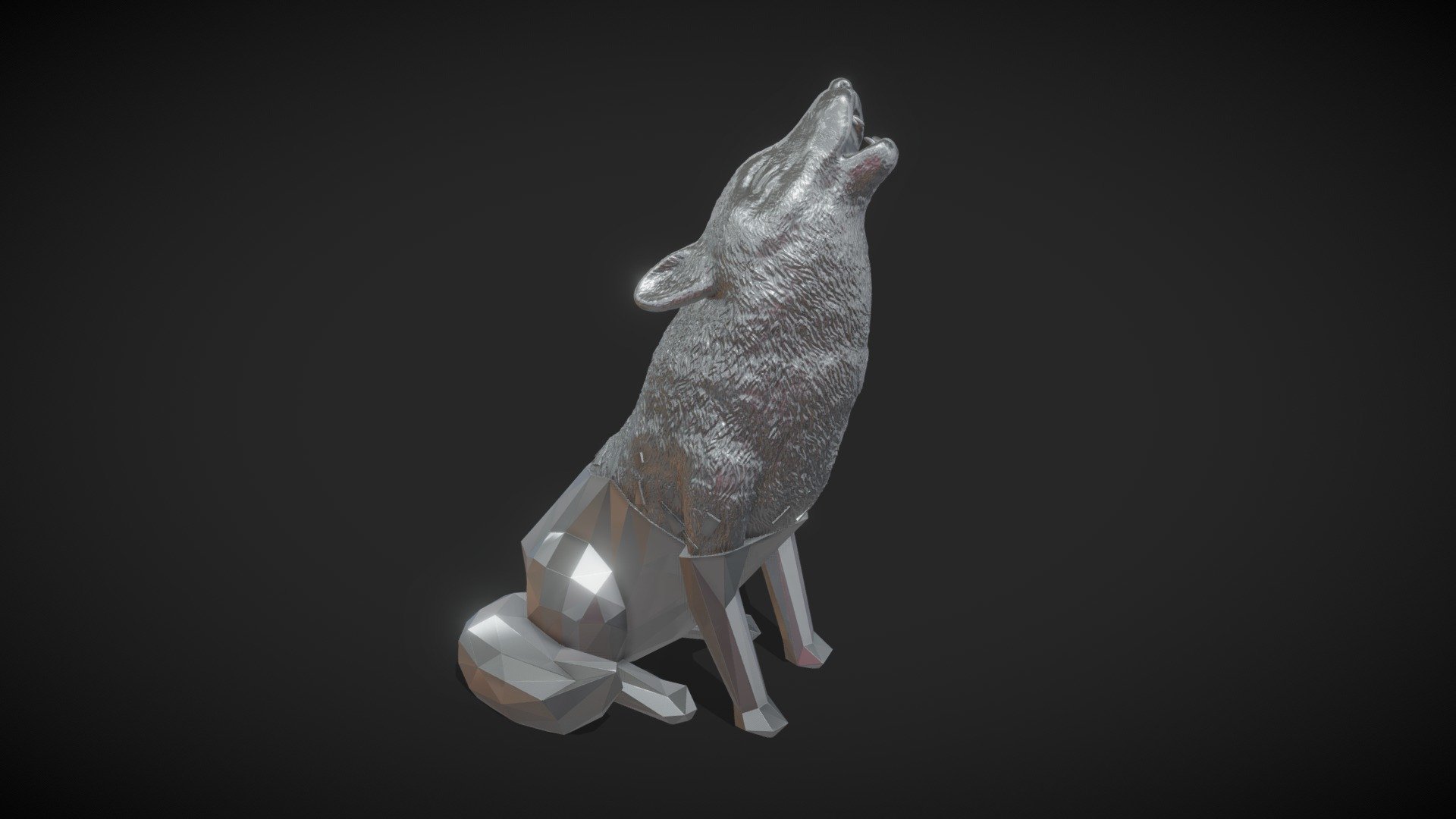 Crystalized Wolf - Wolf Sculpture 3D Printing - 3D model by ...