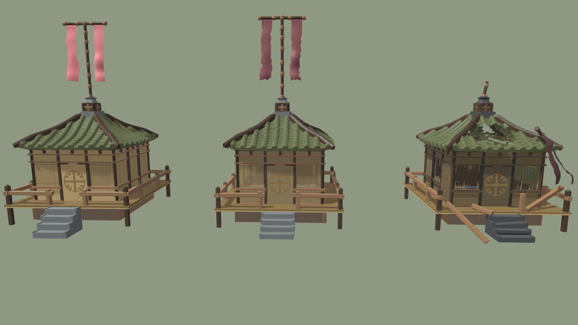 Japanese hut - Download Free 3D model by GokouFG [0bc3aa8] - Sketchfab