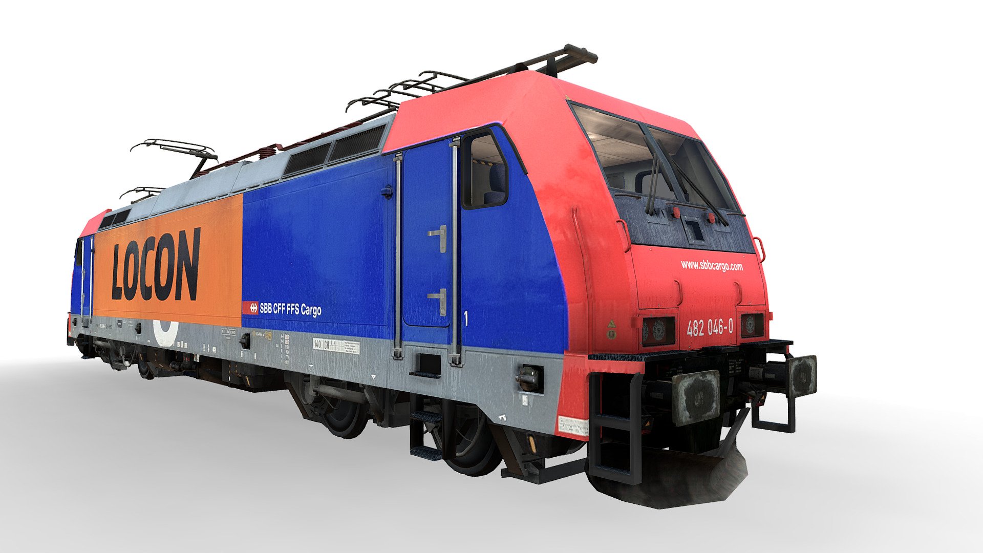 Locomotive Class 185 - RE482 046-0 - SBB / LOCON - Buy Royalty Free 3D ...