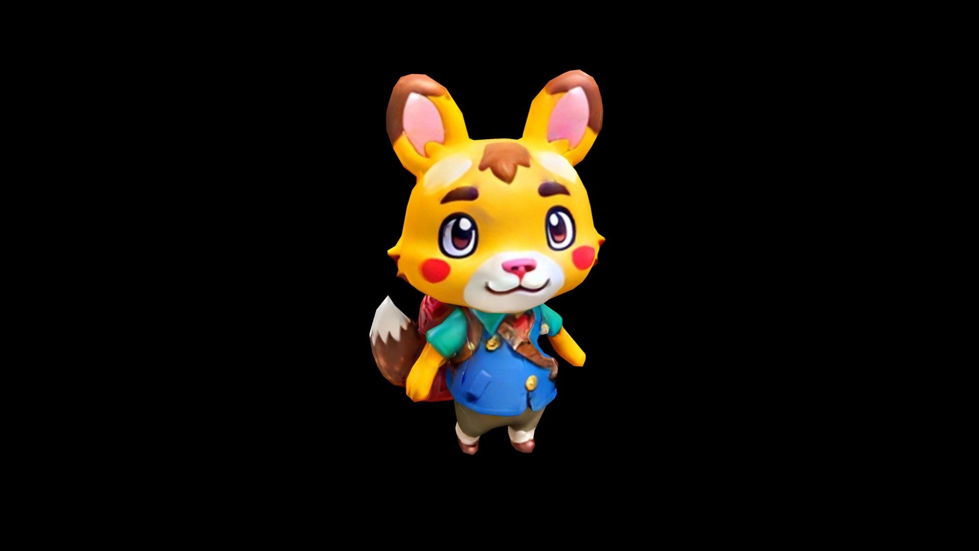 A tan and brown animal crossing character, a fox - Download Free 3D ...