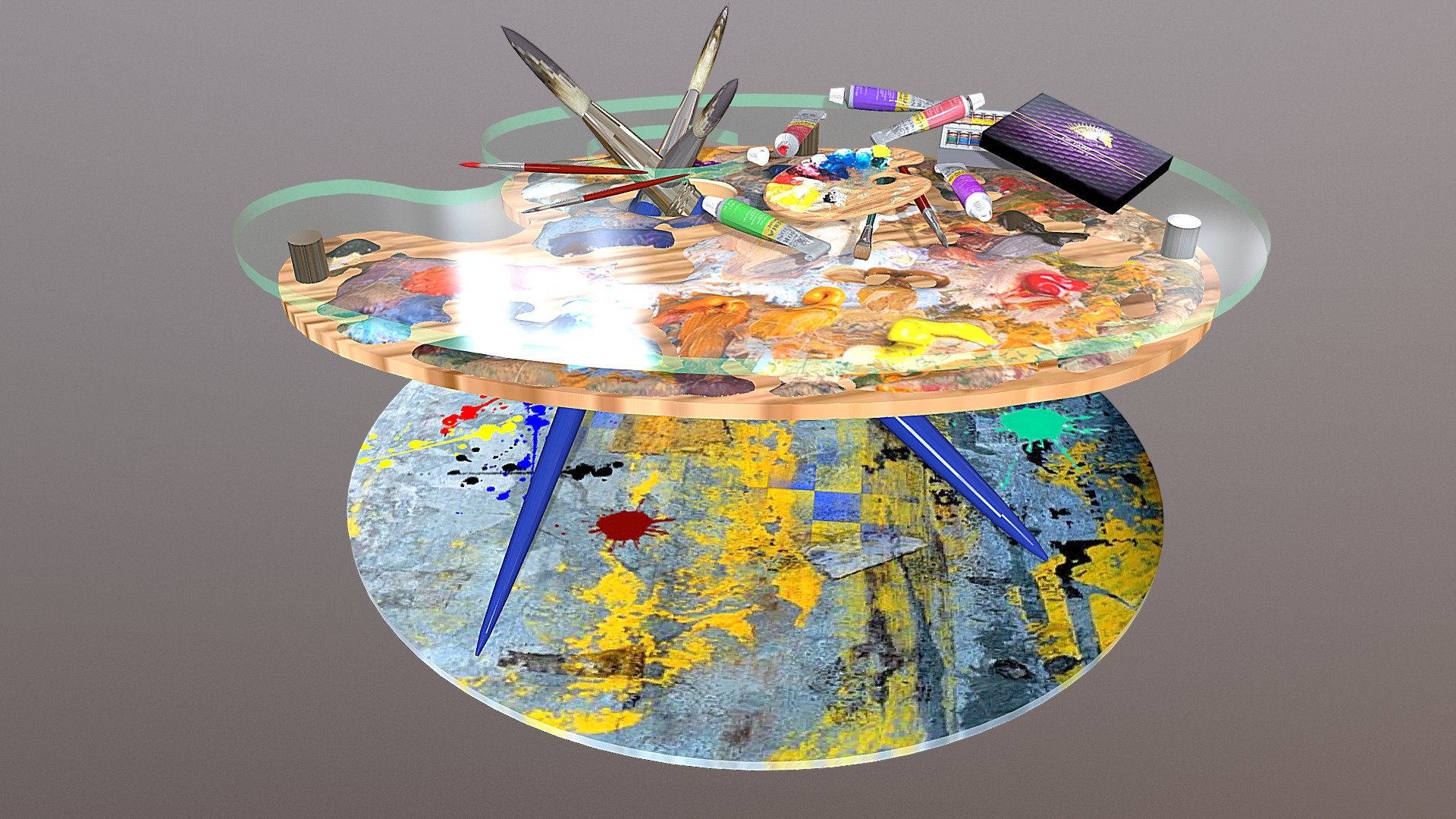 Painting table - 3D model by Tirdad.Azarakhsh [0bd4d90] - Sketchfab