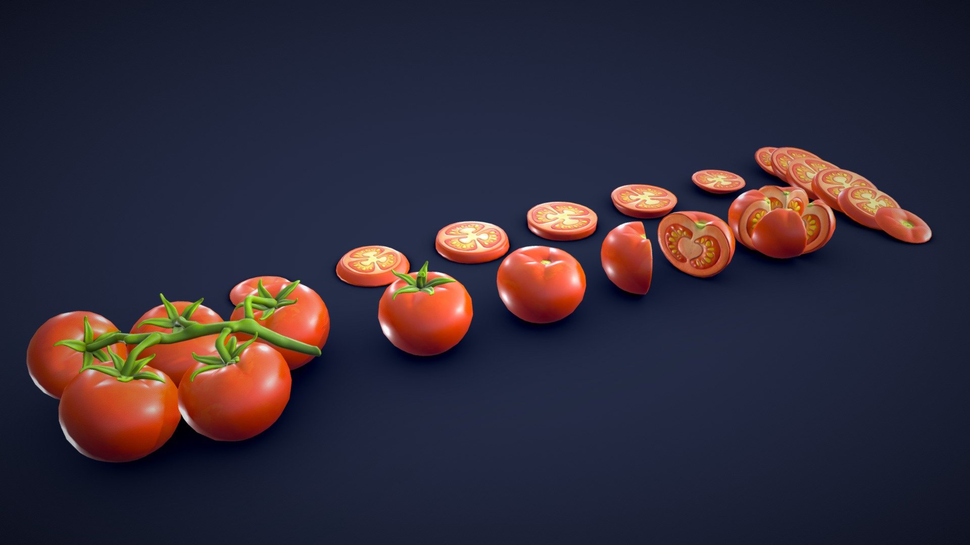Stylized Tomato - Low Poly - Buy Royalty Free 3D model by LarkArt Store ...