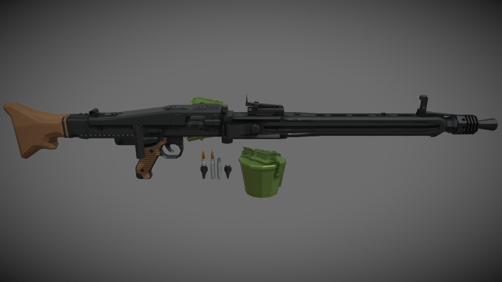 low-poly MG42 - Download Free 3D model by D_U (@DU1701) [0bd5519 ...