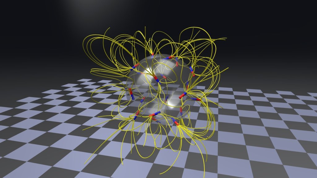 Magnetic dipoles on a sphere - 3D model by b-viz [0bdeb84] - Sketchfab