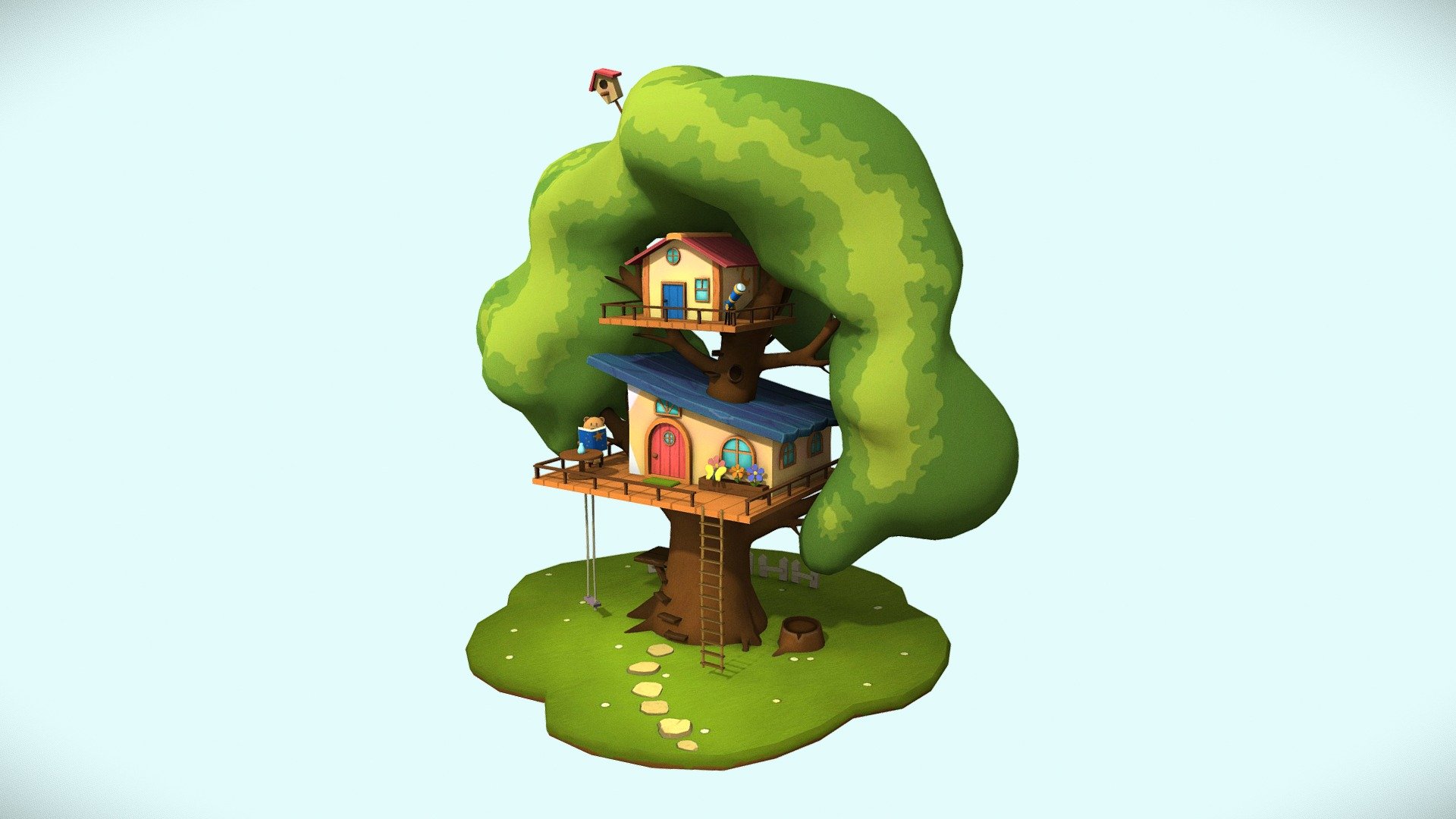 Tree house - 3D model by IlyaRukhlyada [0be1c18] - Sketchfab