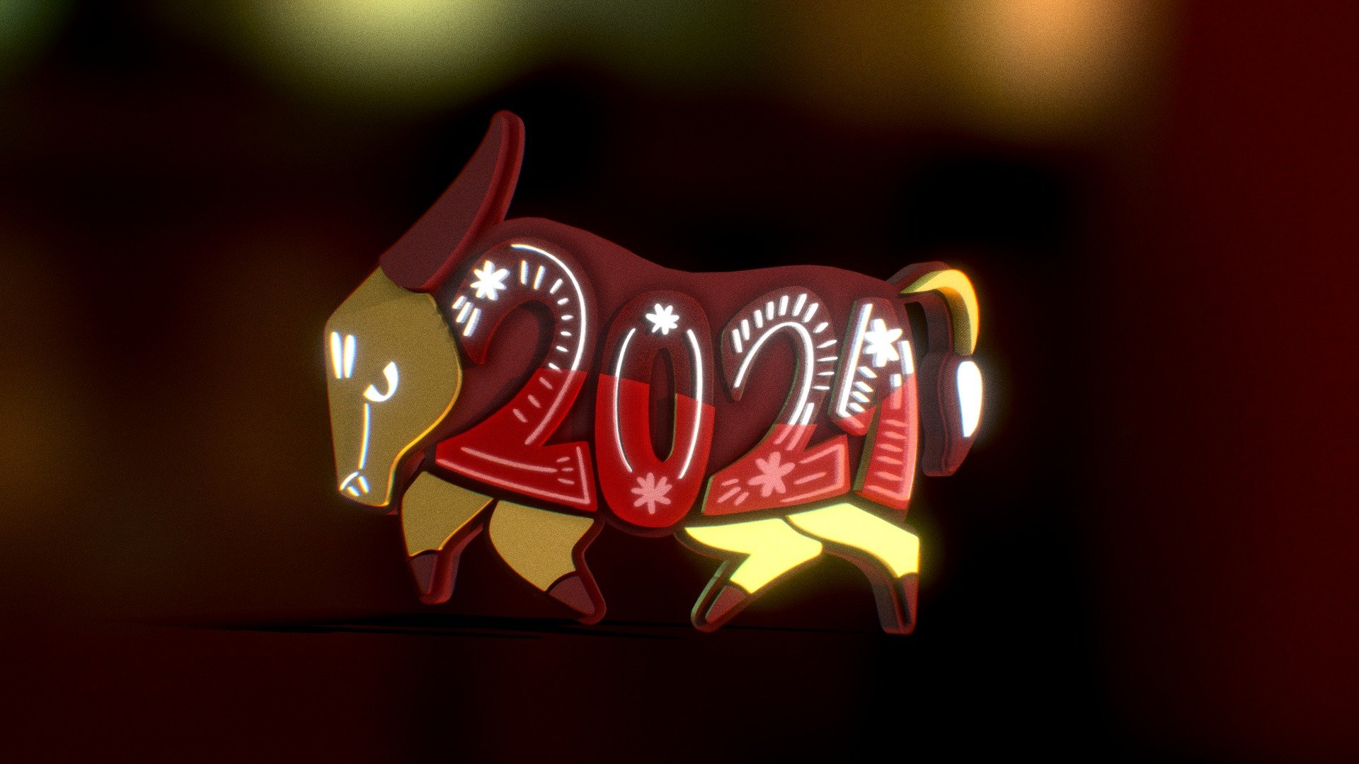 Happy Chinese New Year OX 2021 - Download Free 3D model by Nurfaamk ...