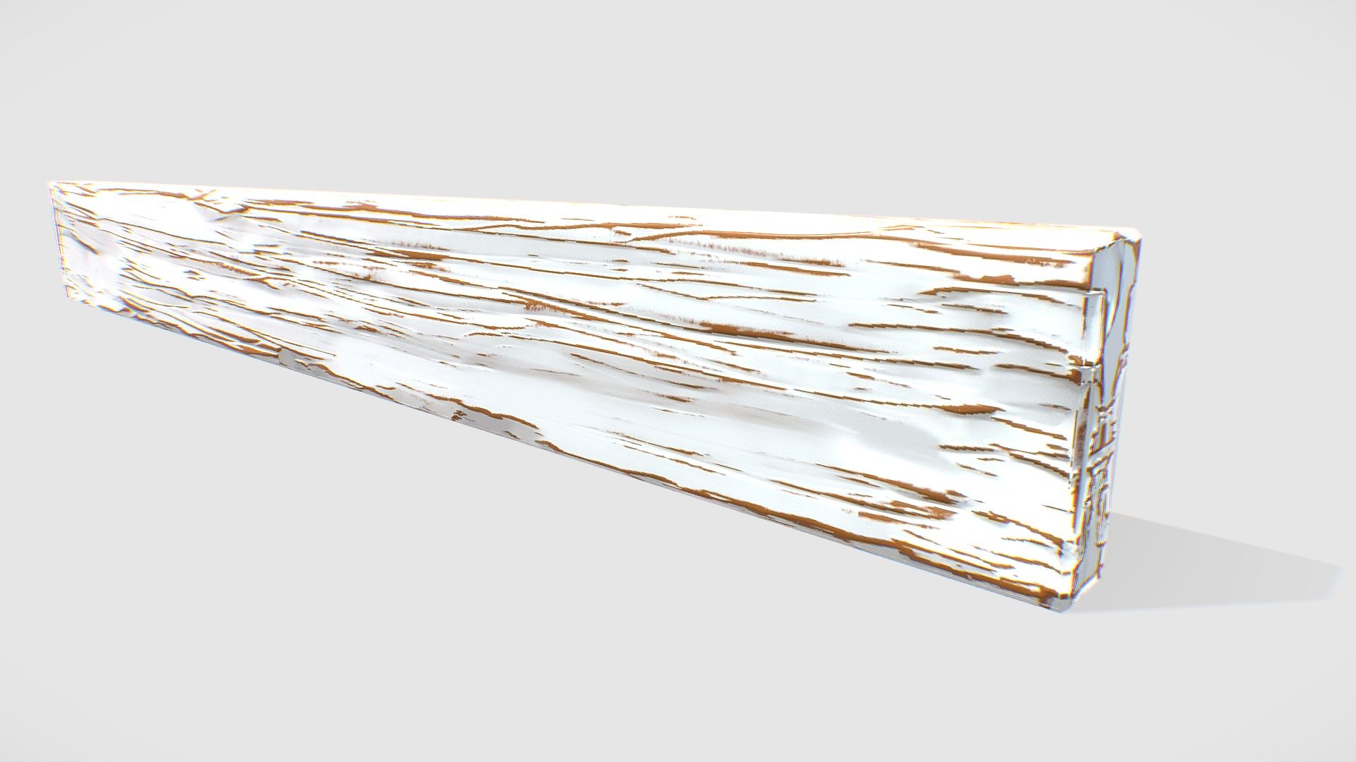 Old white colored wooden plank. Low poly. - Download Free 3D model by ...