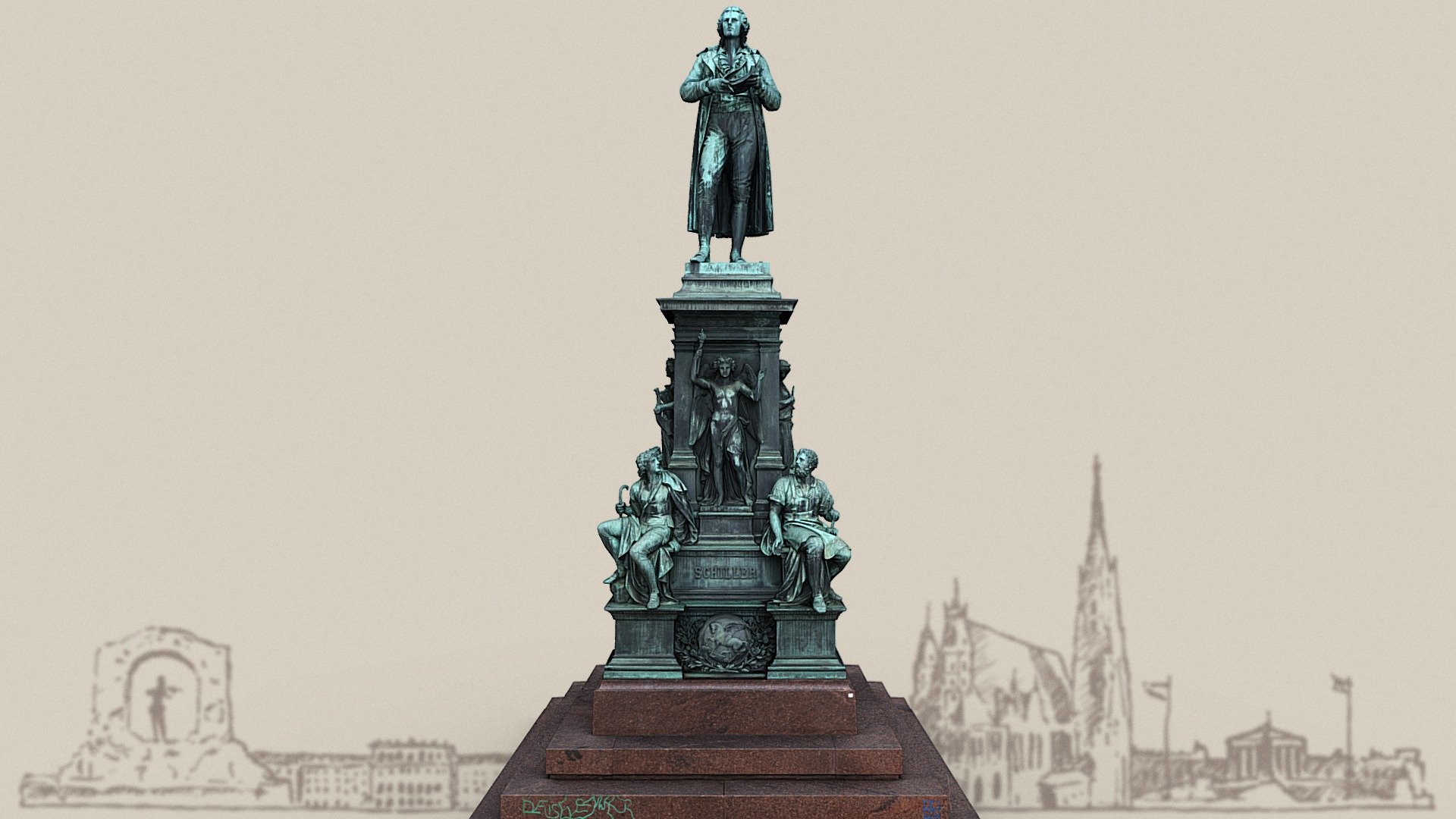 Schiller-Denkmal - 3D model by noe-3d.at (@www.noe-3d.at) [0bf6937 ...