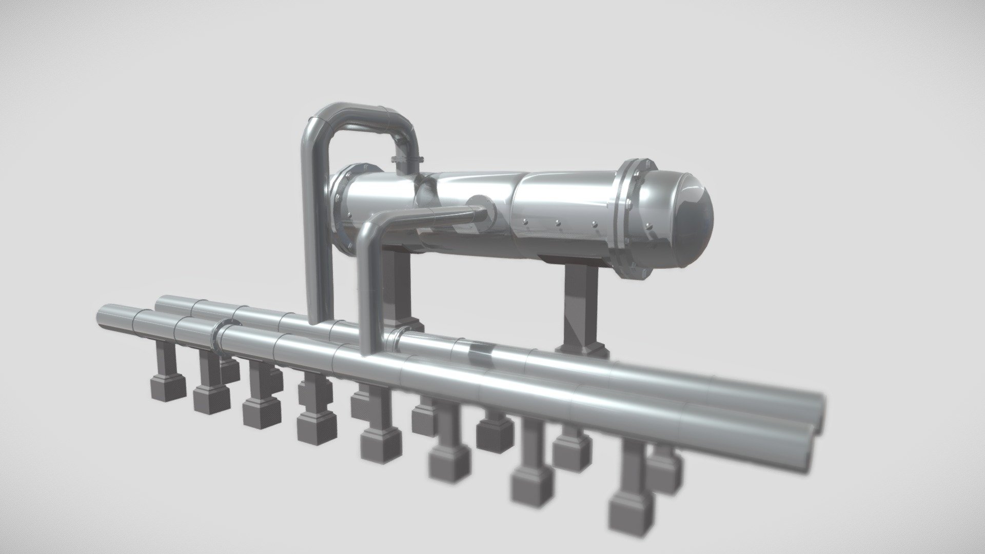 Full Shell & Tube Exchanger - Shaded - 3D model by jason_genitty ...
