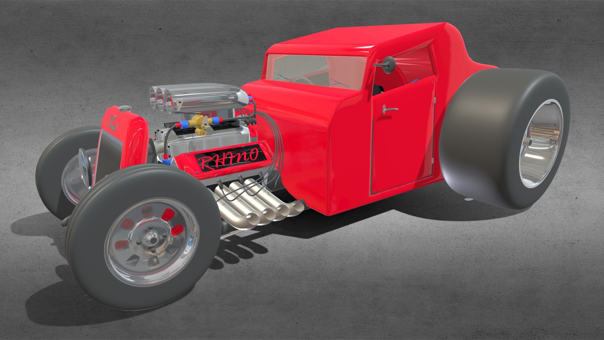 Little Red Hot Rod - Download Free 3D model by rhinoart [0bfce14 ...