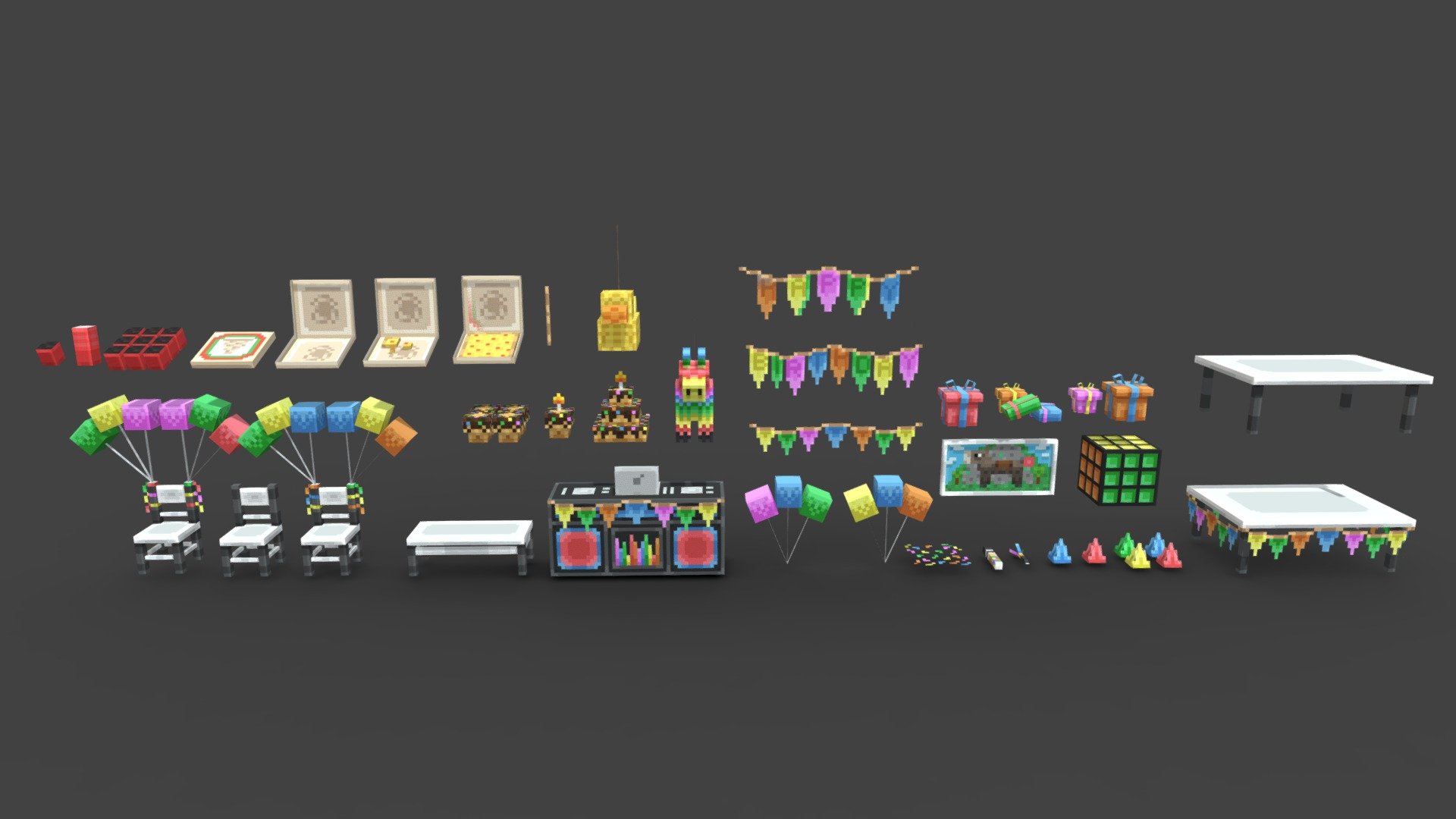 Birthday Pack | Made for Minecraft - 3D model by iPlexity [0c01a89 ...