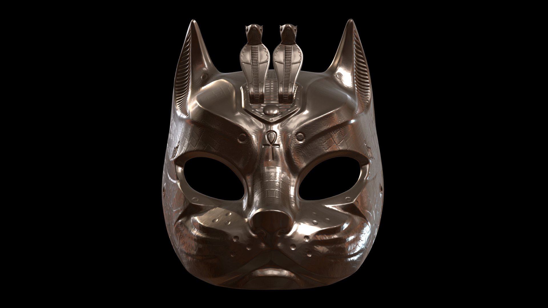Uraeus Cat Mask III - 3D Printing v2 - Buy Royalty Free 3D model by ...