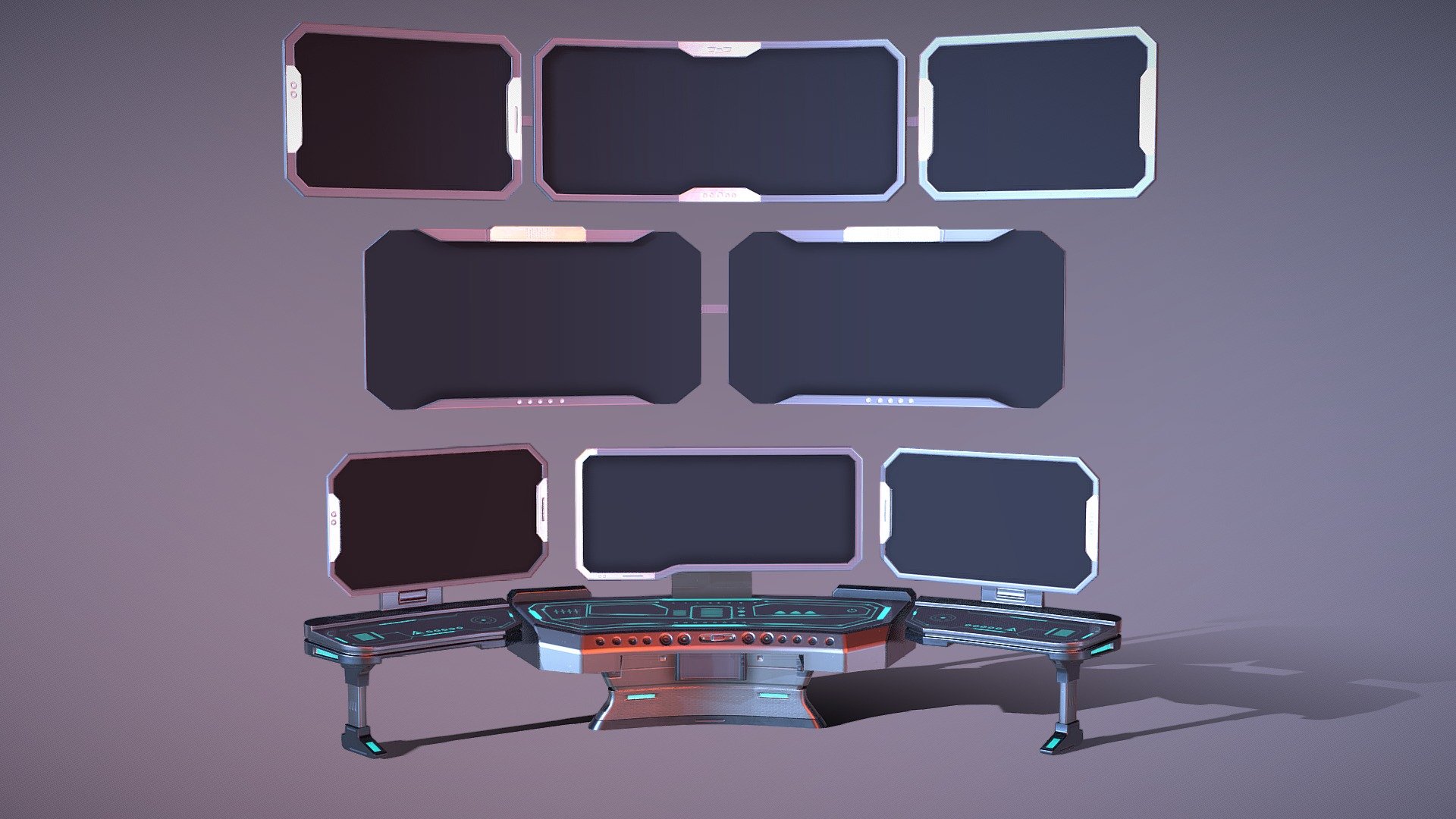 Sci-Fi Command Panel - 3D model by Bogdan Kuznetsov (@kuznetsov_bogdan) [0c13e6a] - Sketchfab