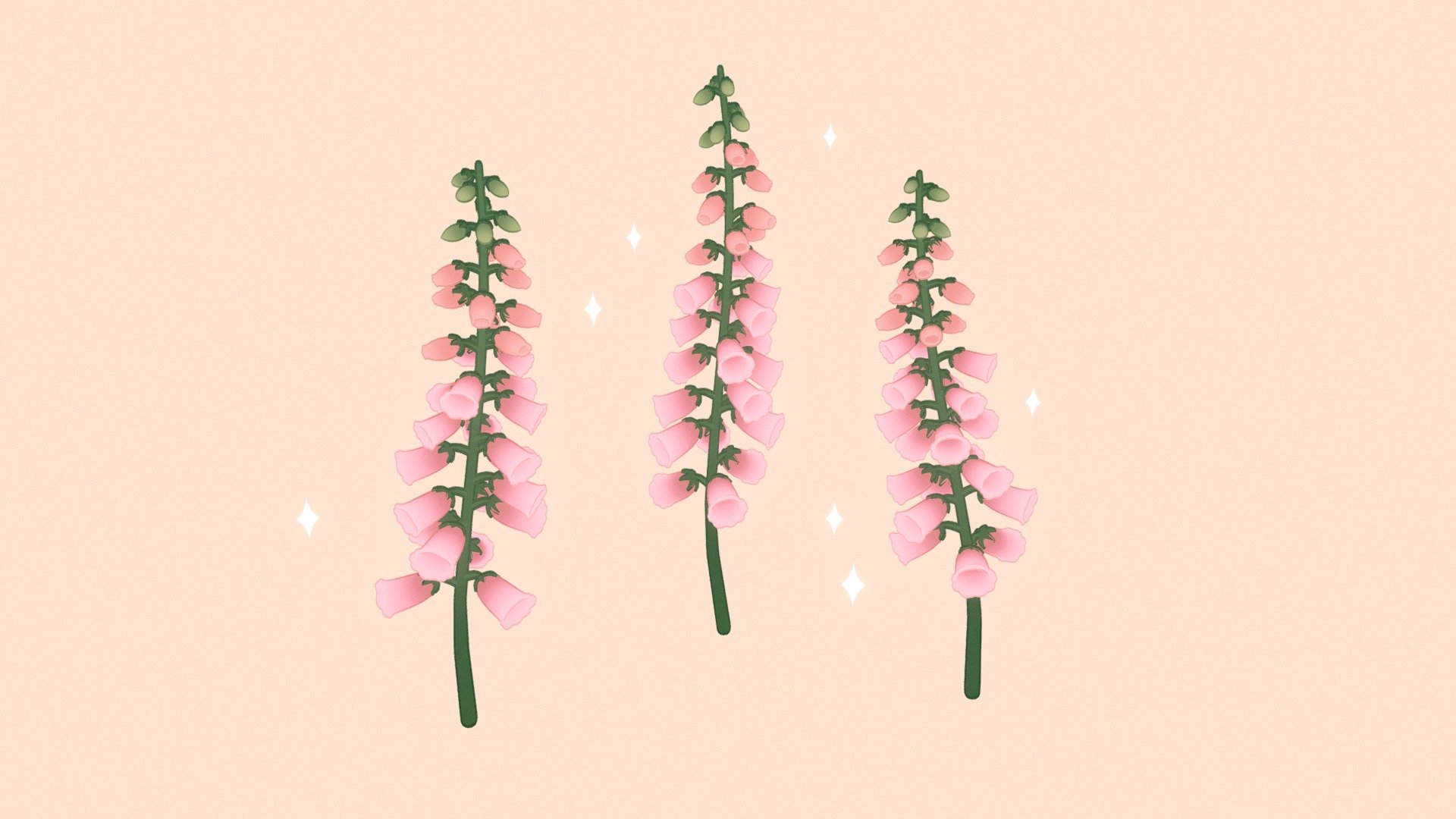 Stylised Foxglove - 3D model by Jay Topham (@sophee.jay) [0c1a09e ...