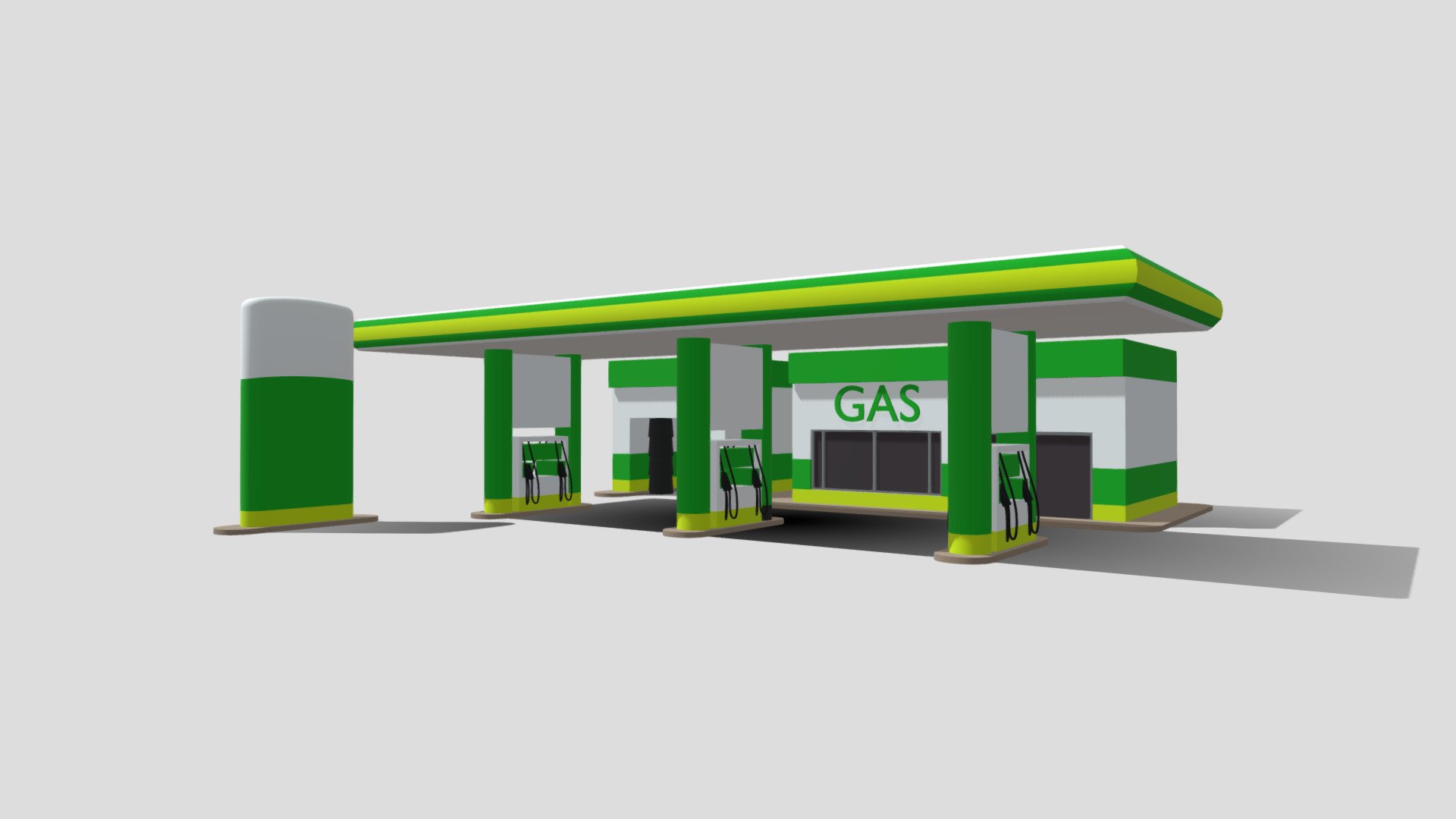 Low poly gas station - Download Free 3D model by assetfactory [0c1a217 ...