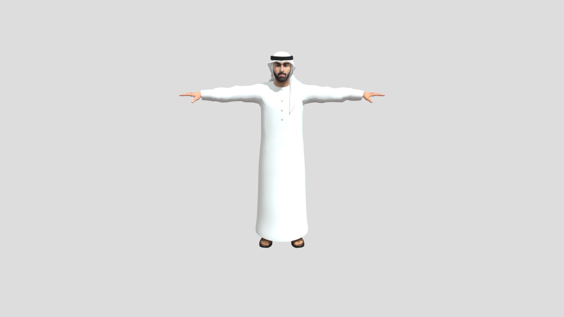 Emarati Male in Local Dress (Rigged+Expressions) - Buy Royalty Free 3D ...