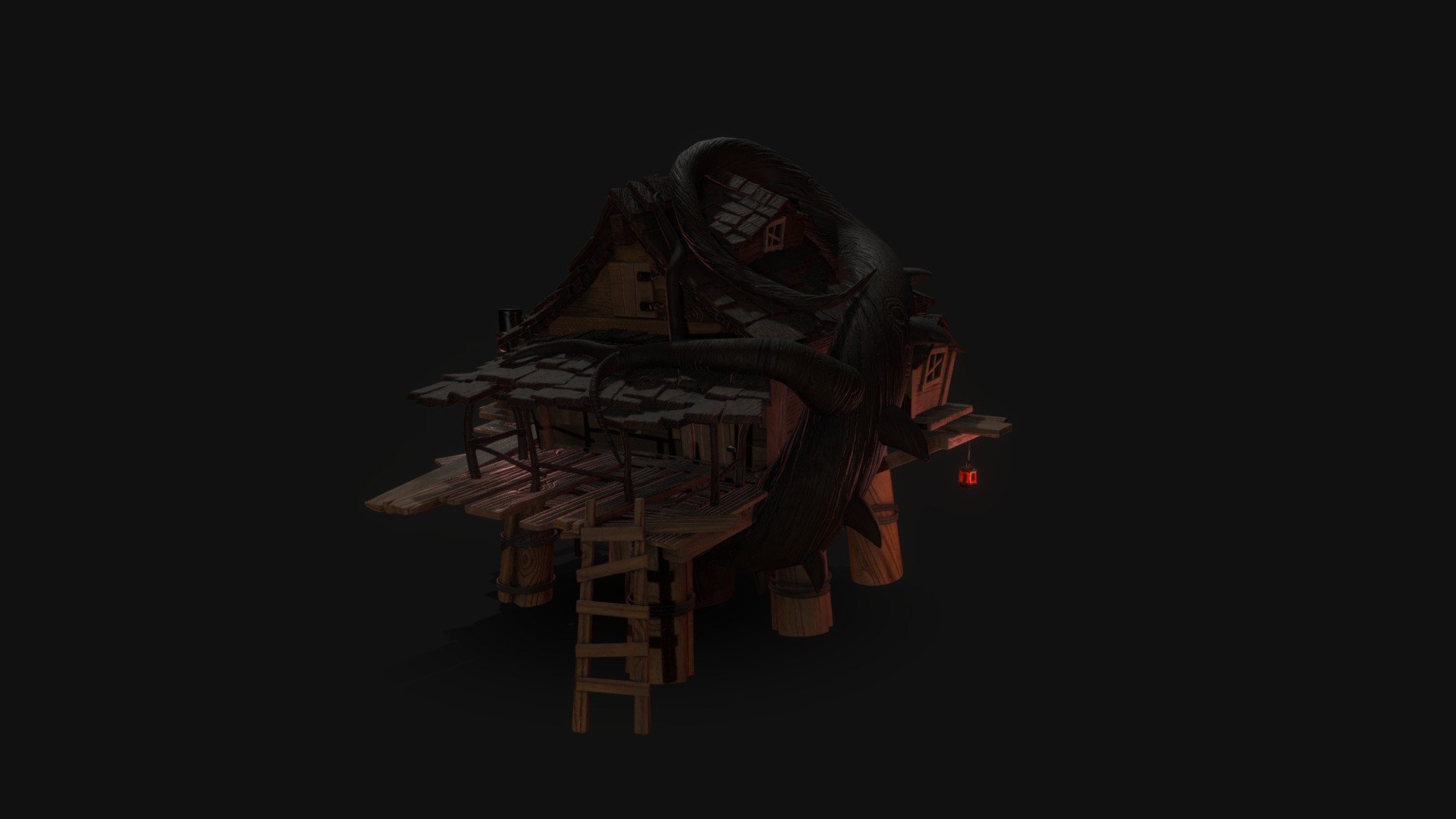 Swamp Shack Diorama - 3D model by Sparsha Dhar (@sparshadhar) [0c23d98 ...