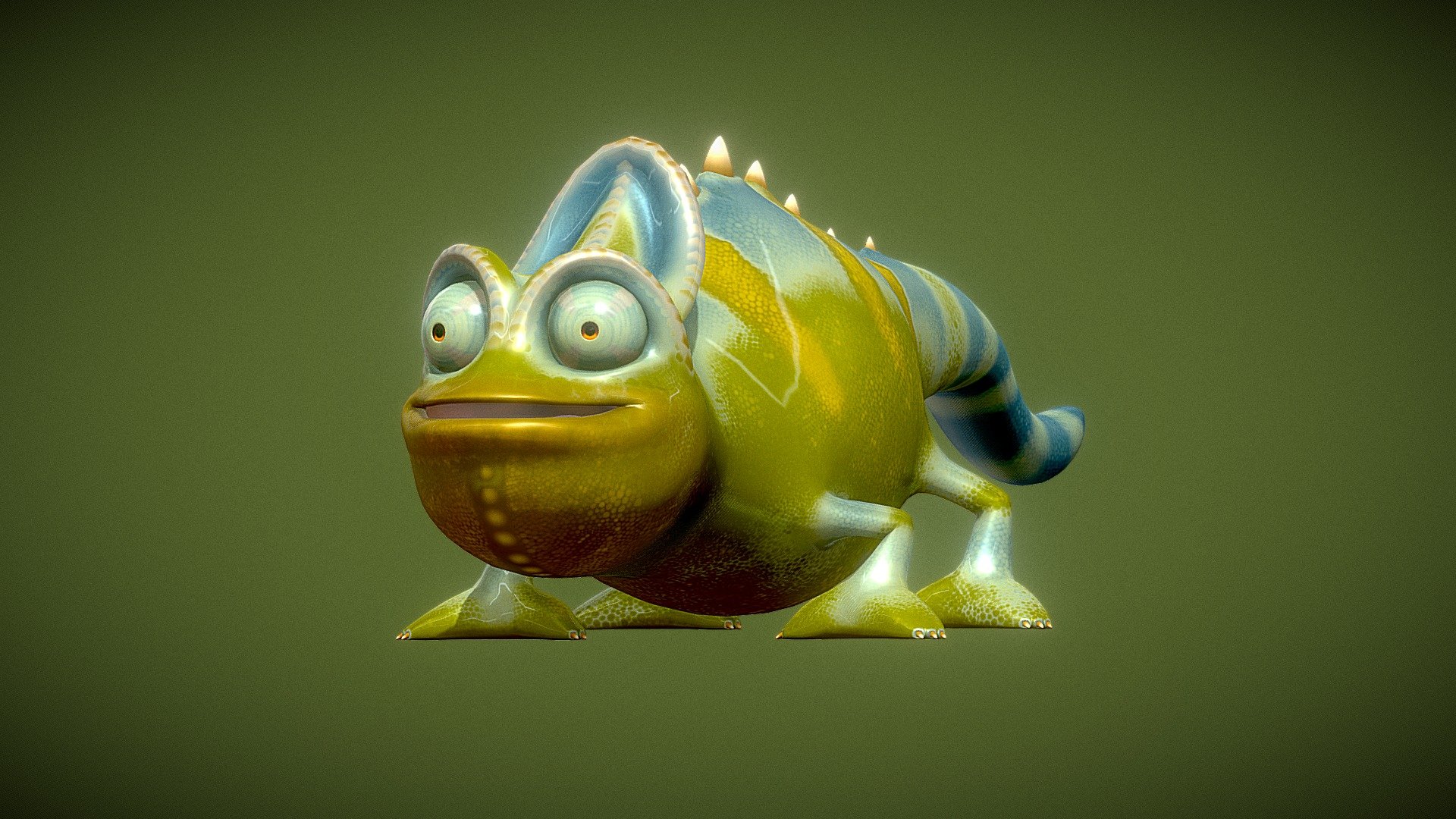 WJ014 Chameleon 3D Model with Animation Rigged - Buy Royalty Free 3D ...