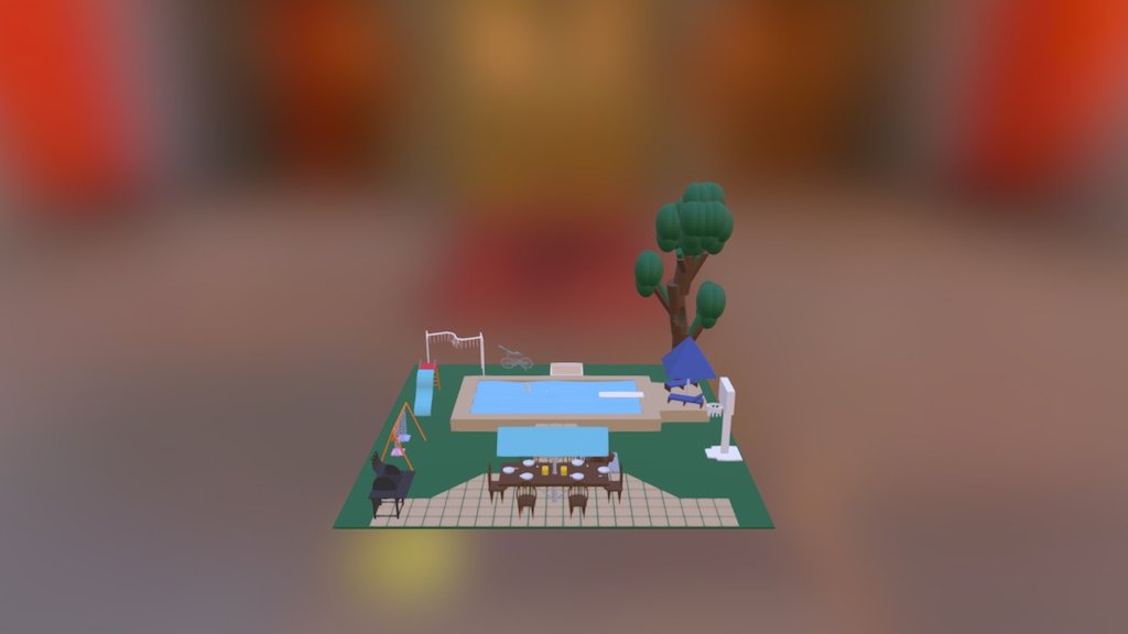 Backyard - 3D model by melissalocey [0c2690a] - Sketchfab