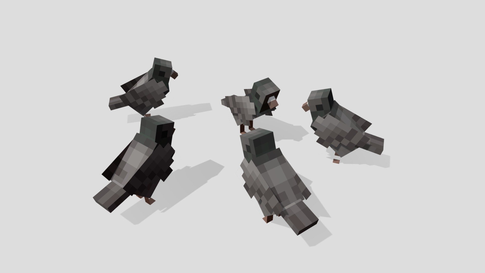 Pigeons - Evolucraft commission - 3D model by Yassou (@miss.yas.mc ...