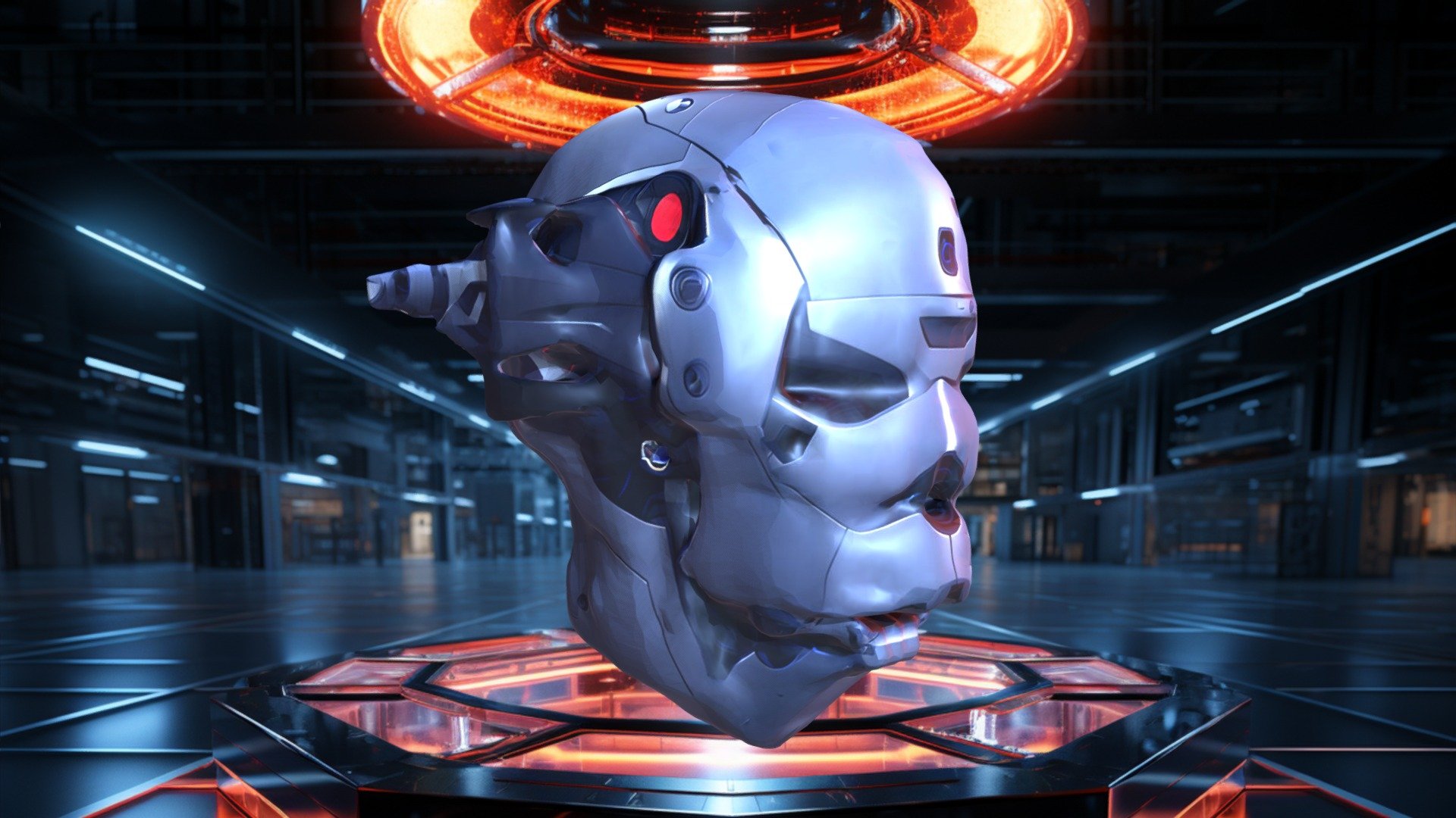 AI Generated 3D - Futuristic Robot Drone Head 4 - Download Free 3D ...