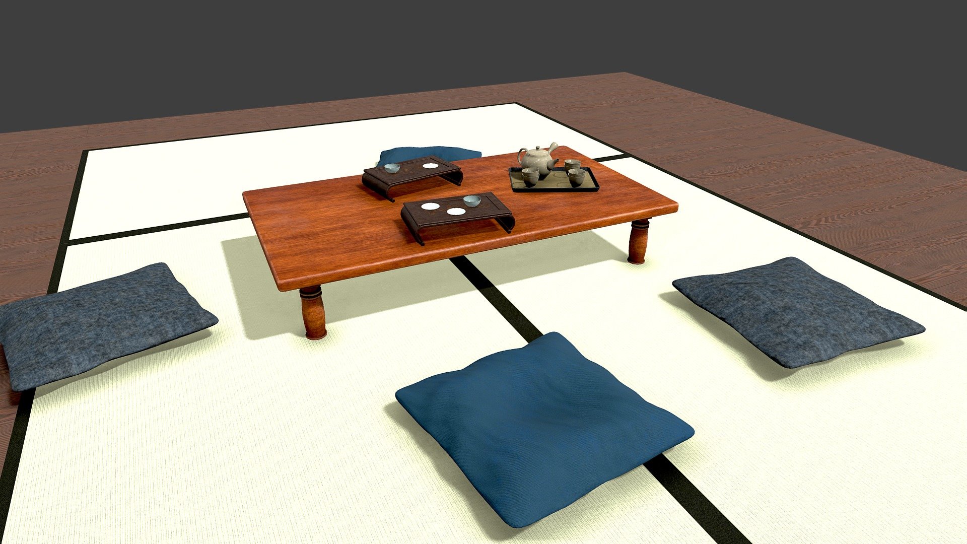 Japanese tea table set - Buy Royalty Free 3D model by Breakunt Games ...