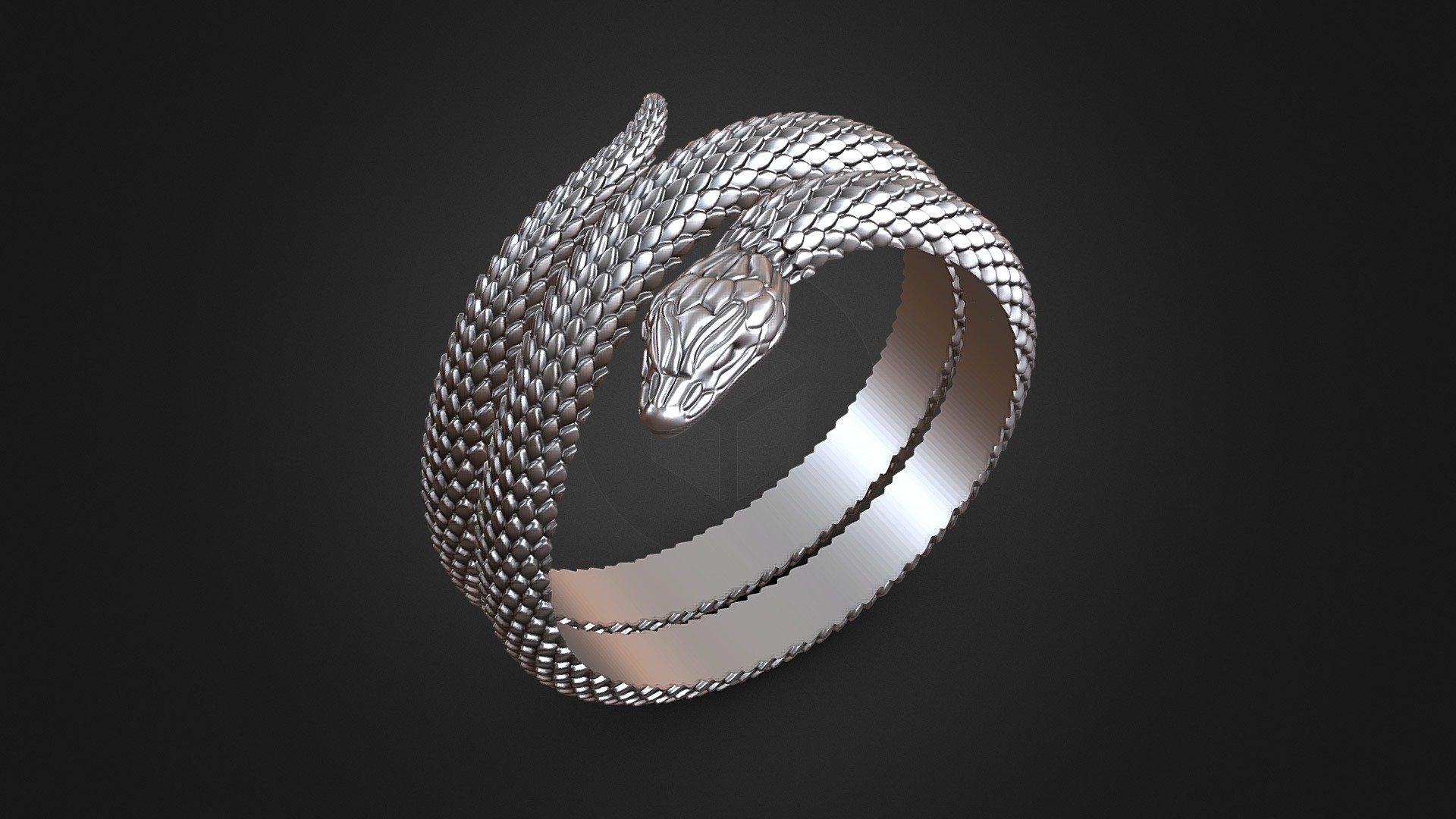 Snake serpent scales ring 3d print model - Buy Royalty Free 3D model by ...
