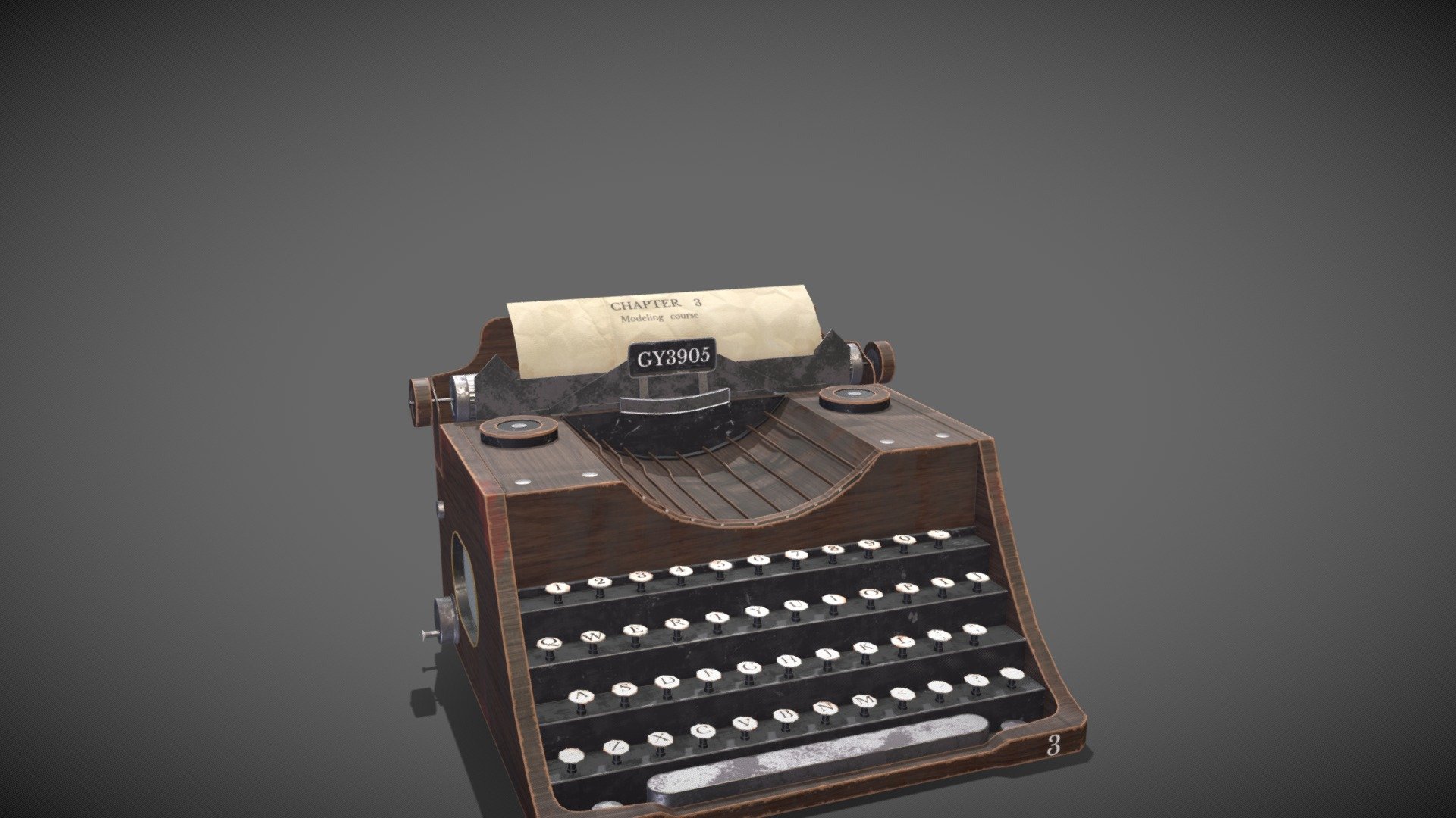 Vintage writing machine - 3D model by clement.cimbaro [0c5a873] - Sketchfab