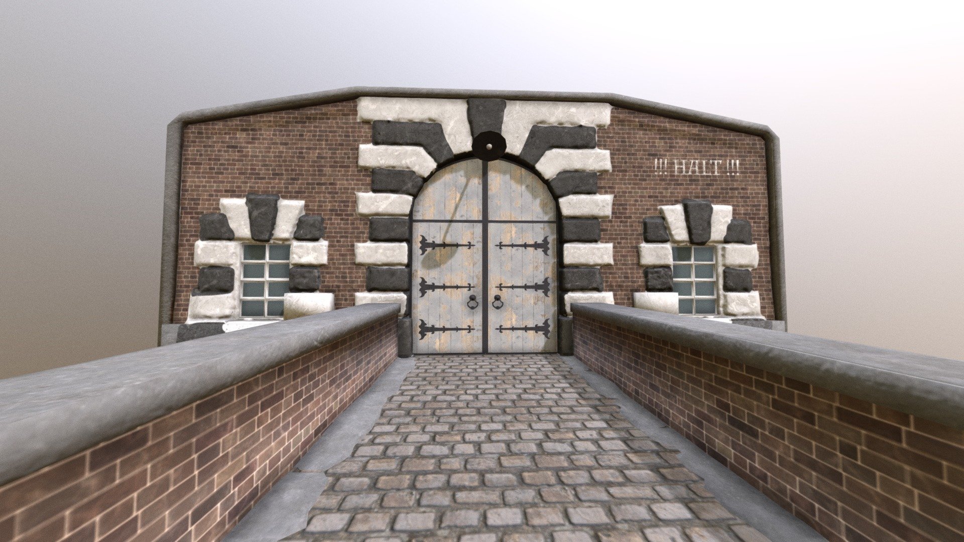 Terezin concentration camp entrance ww2 - Buy Royalty Free 3D model by ...