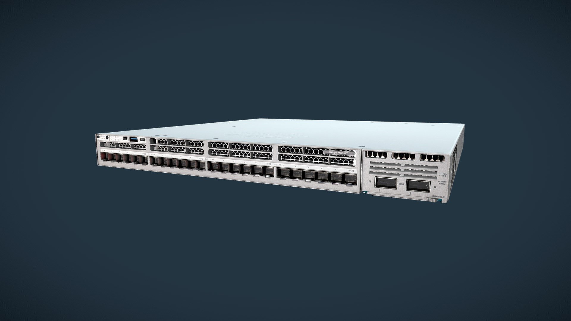 C9300X-24Y - 3D model by Cisco IBNG media [0c5b2ad] - Sketchfab