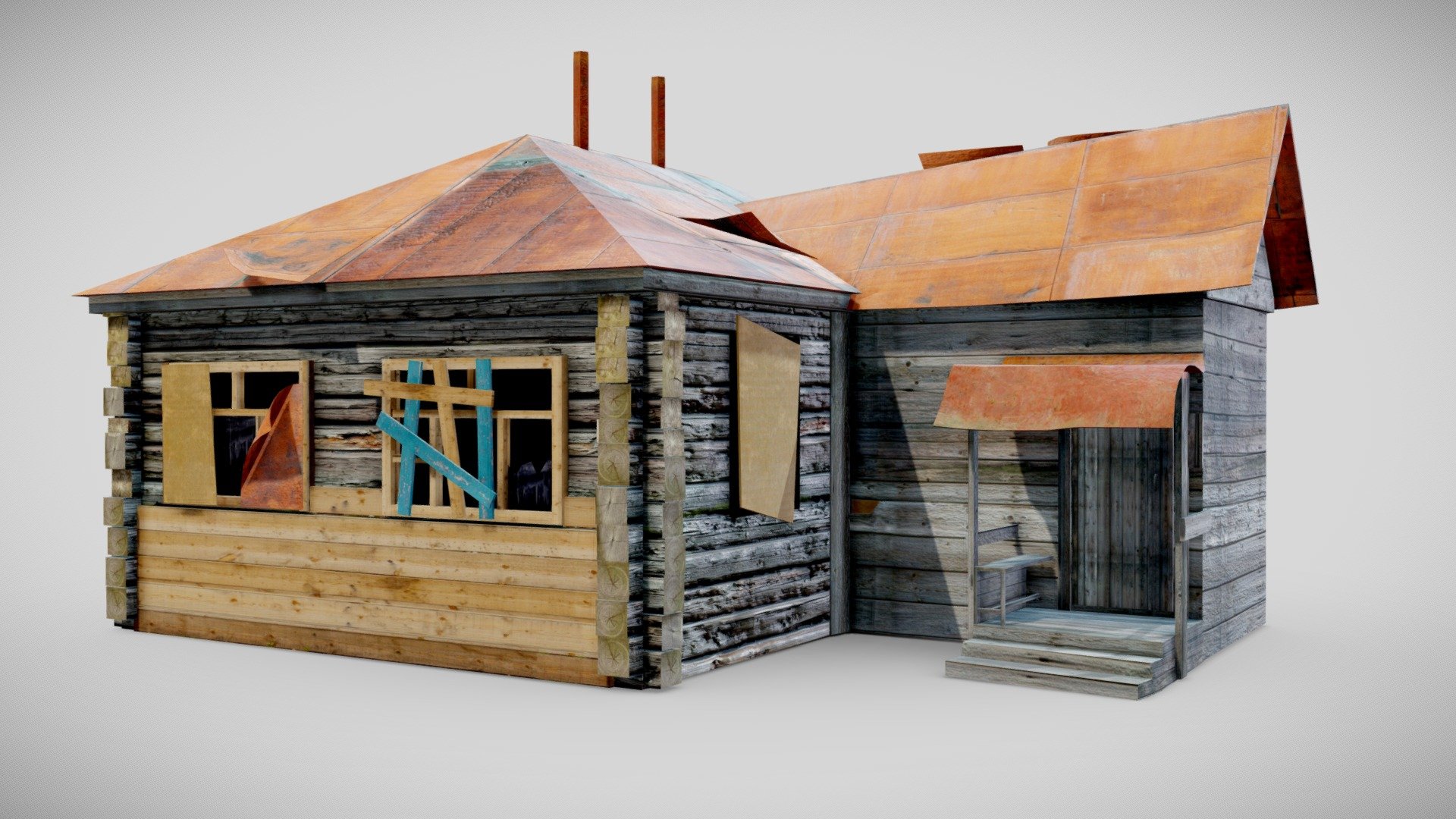 Wooden Country House C as1 - Buy Royalty Free 3D model by ...
