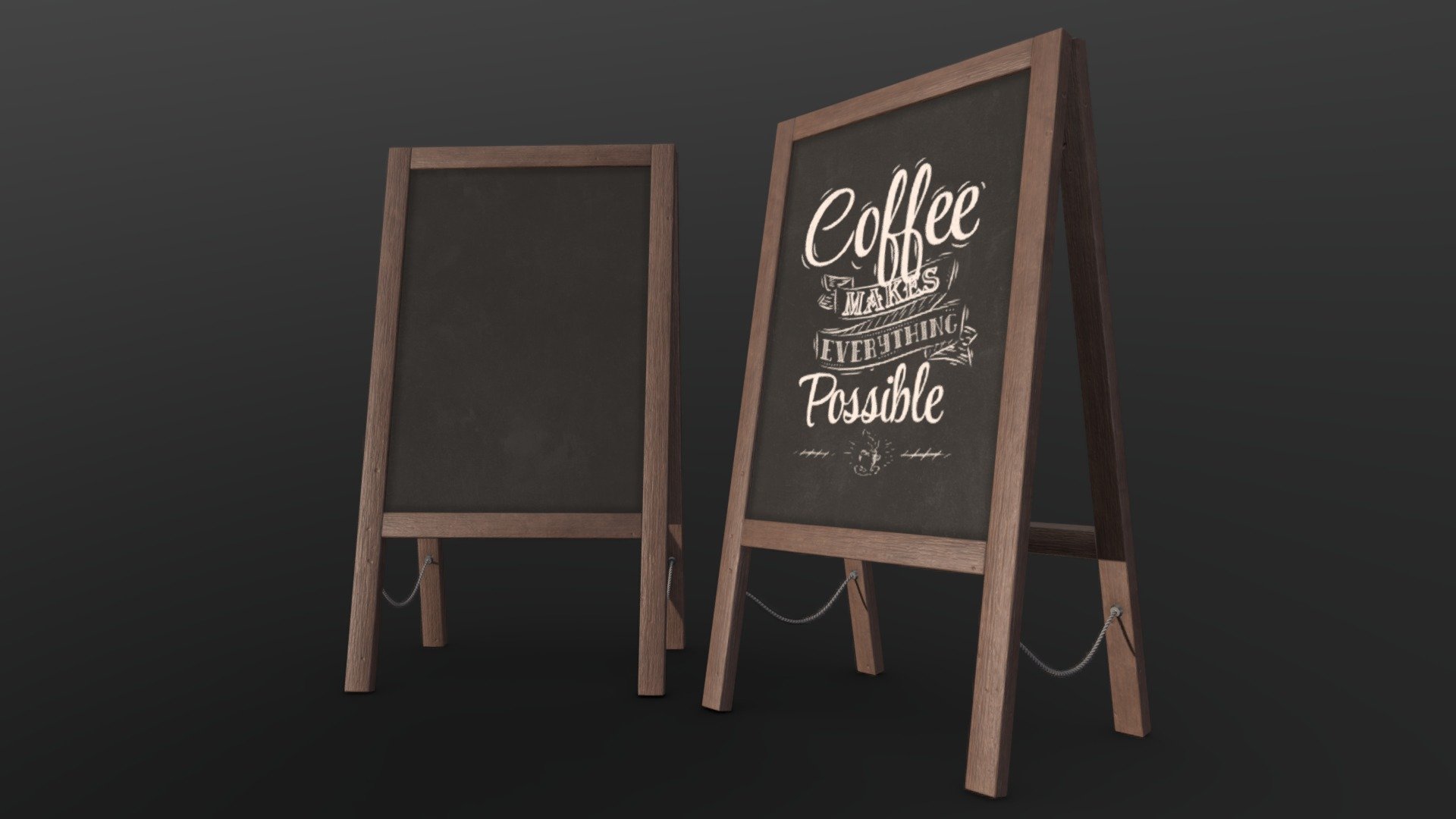 Chalkboard Sign - 3D model by CyberFox 3D Studio (@cyberfox3d) [0c63567 ...