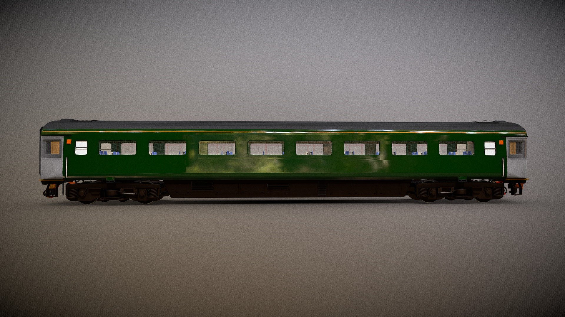 Mark 3 Carriage Std Open GWR Green - Download Free 3D model by ...