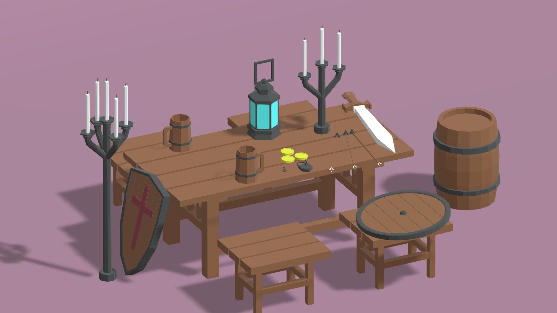 Cartoon Medieval Tavern Pack - Buy Royalty Free 3D model by Philip ...