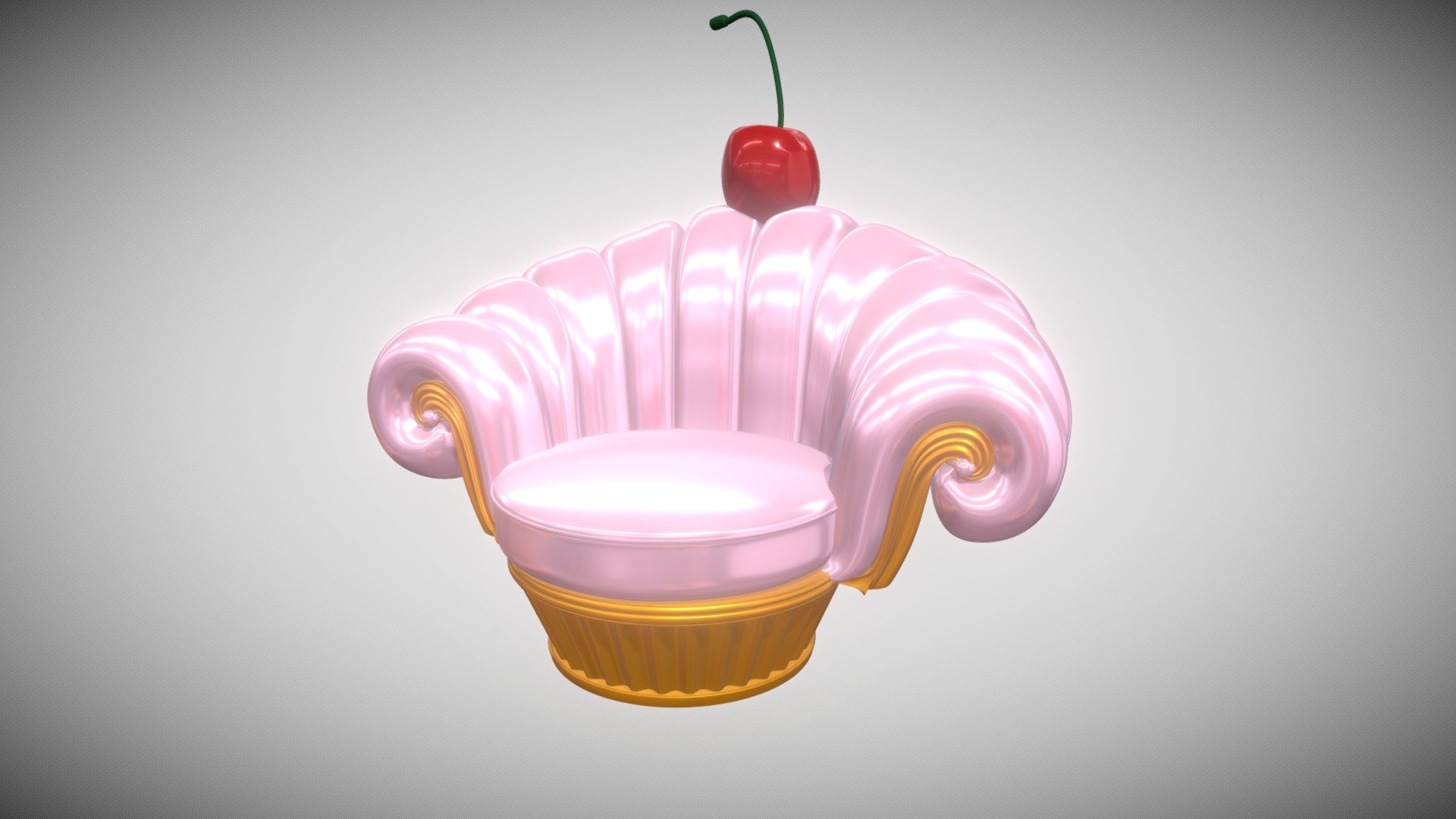 Cupcake armchair with cherry - Buy Royalty Free 3D model by ANastasi ...