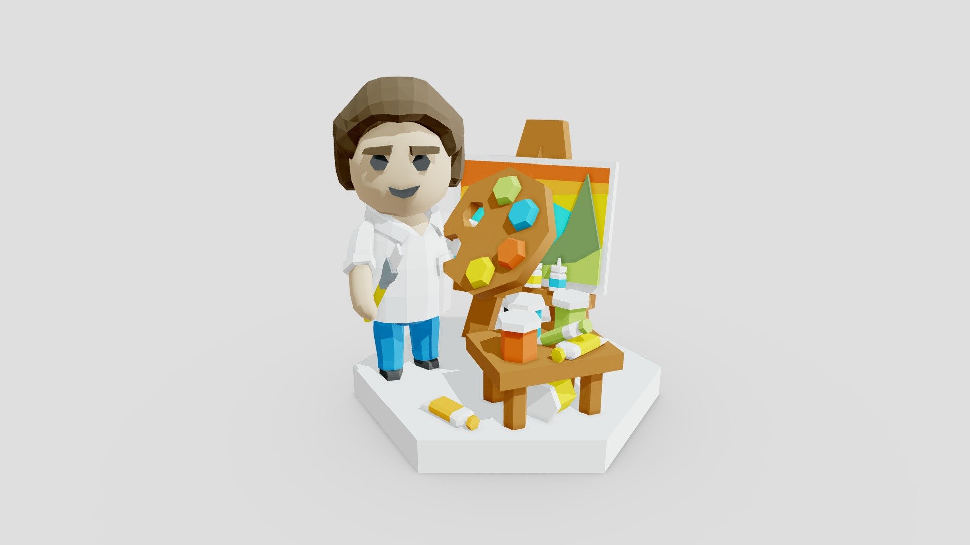 Painting - Download Free 3D model by burunduk [0c7c771] - Sketchfab